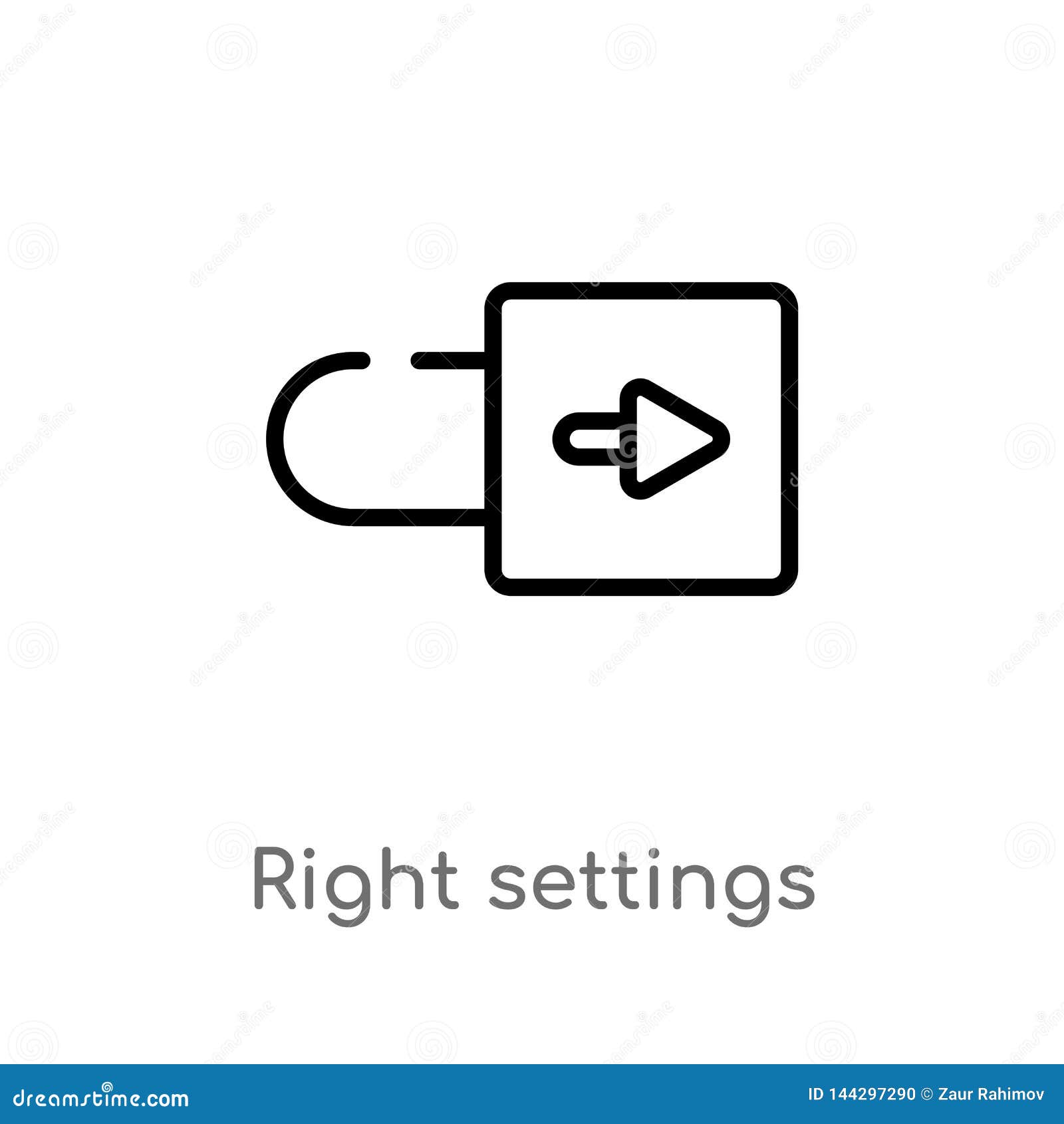 Outline Right Settings Vector Icon. Isolated Black Simple Line Element ...