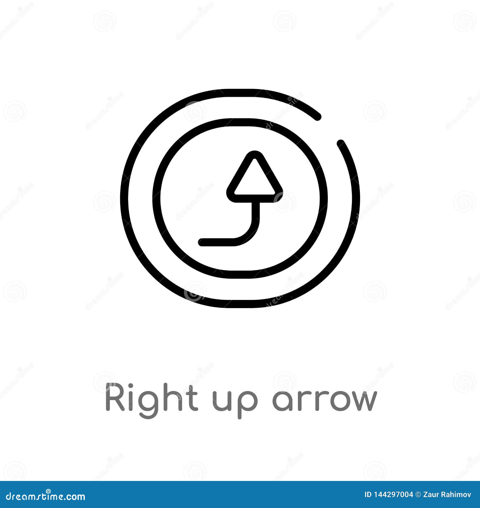 Outline Right Up Arrow Vector Icon. Isolated Black Simple Line Element ...