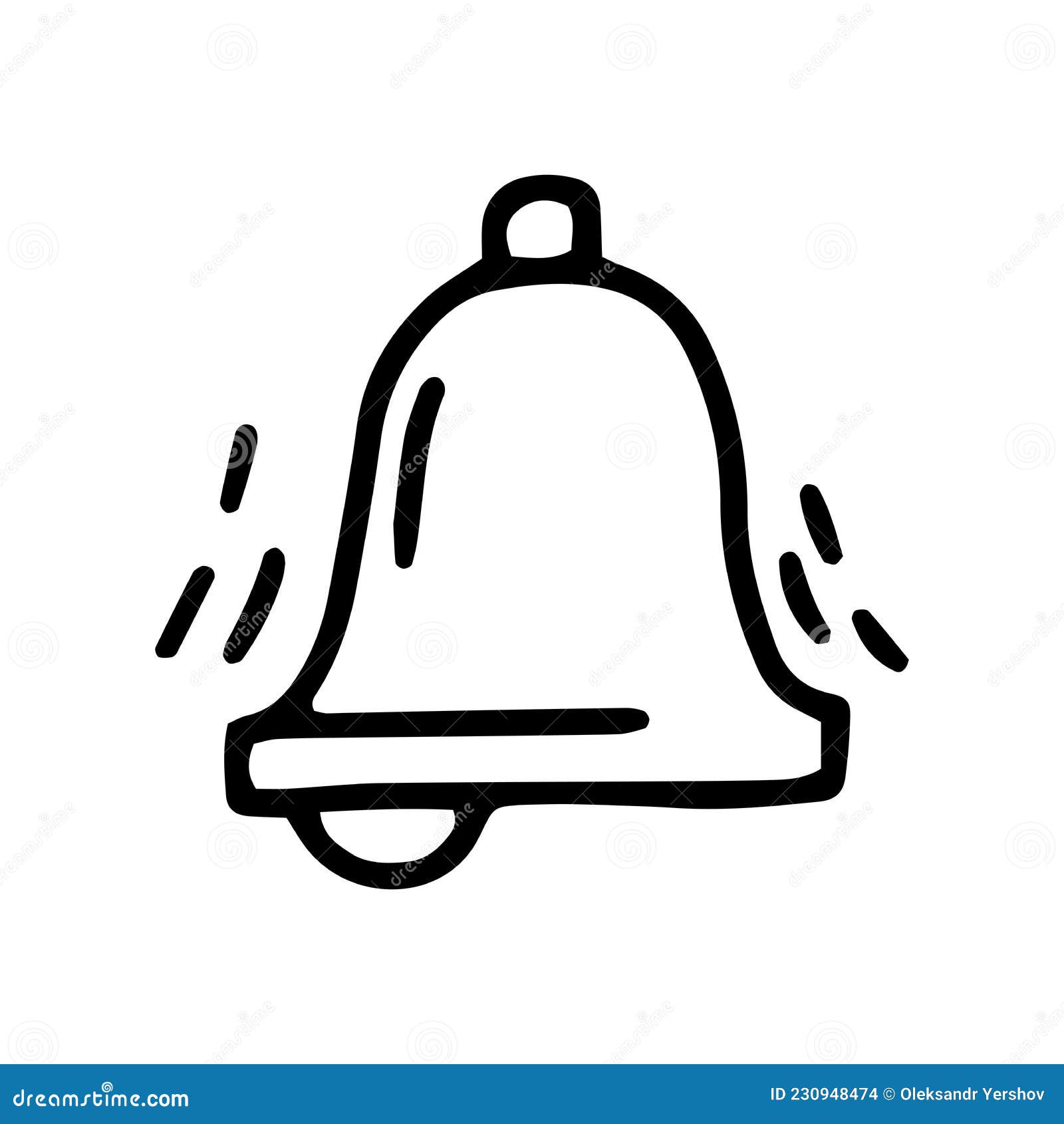 Ringing Bell Line Vector Doodle Simple Icon Stock Vector - Illustration ...