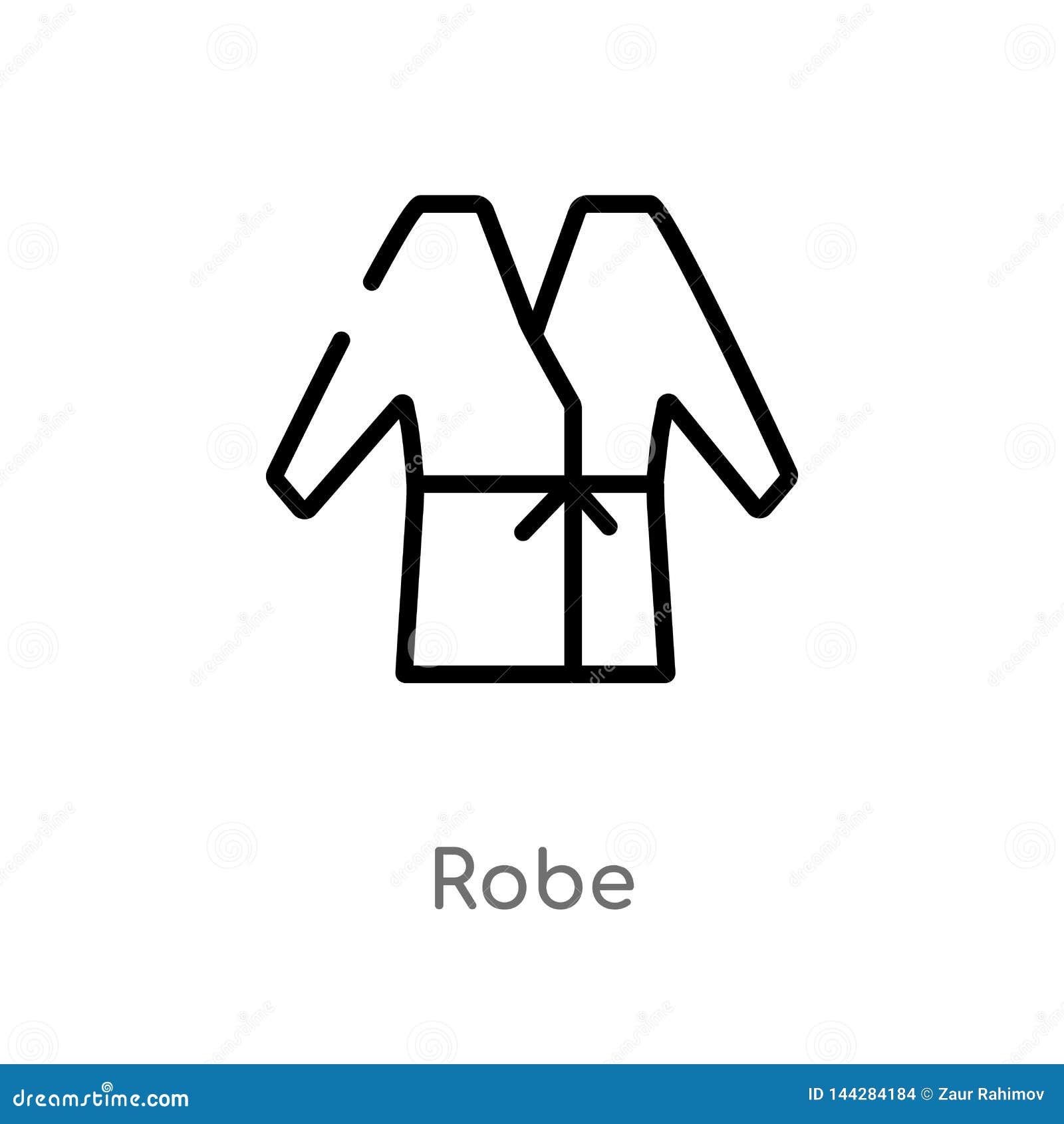 Outline Robe Vector Icon. Isolated Black Simple Line Element ...