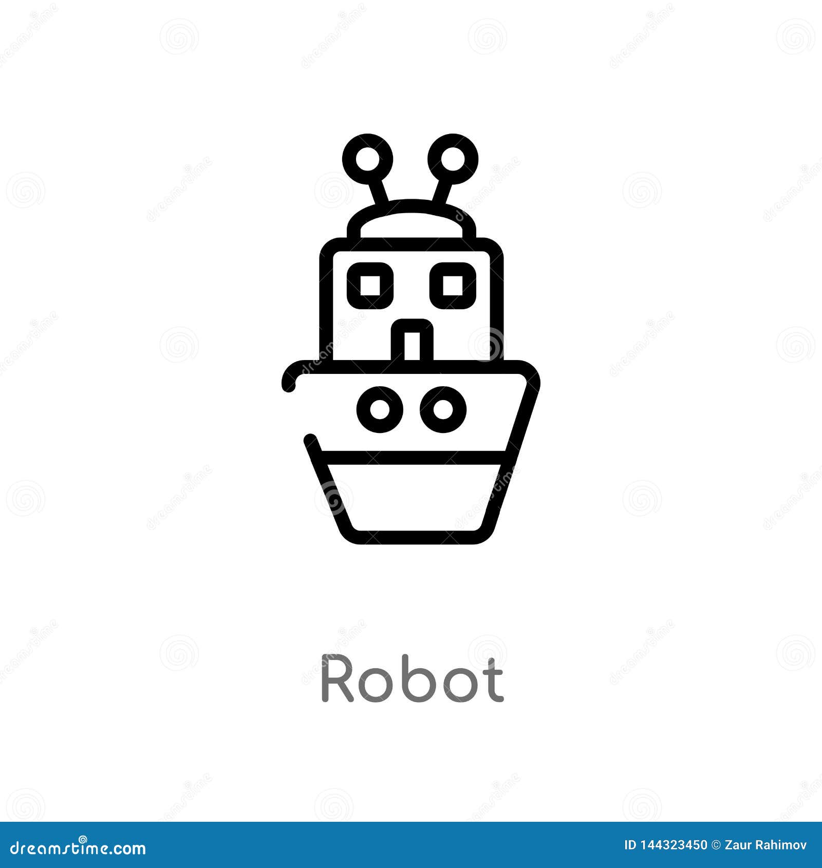 Outline Robot Vector Icon. Isolated Black Simple Line Element ...