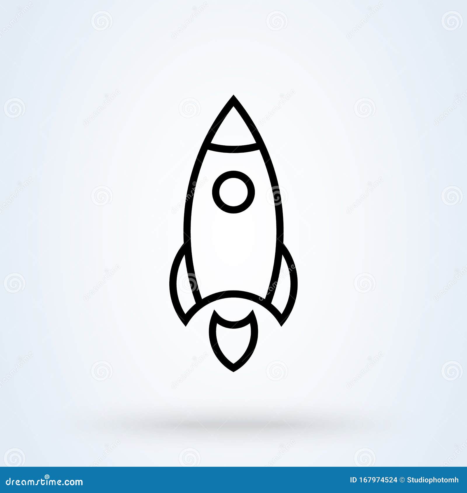 Outline Rocket Ship. Vector Modern Icon Design Illustration Stock ...