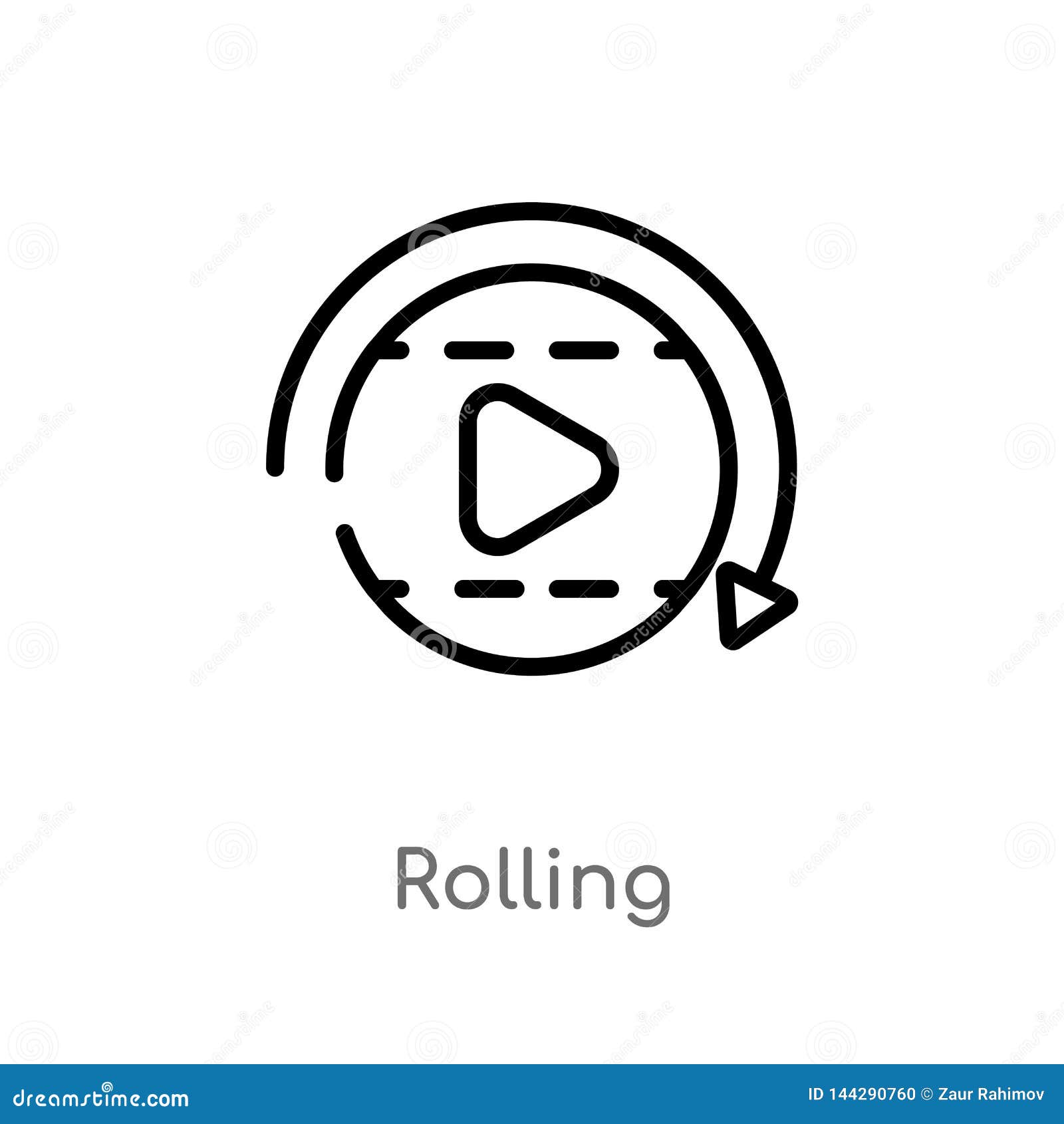Outline Rolling Vector Icon. Isolated Black Simple Line Element ...