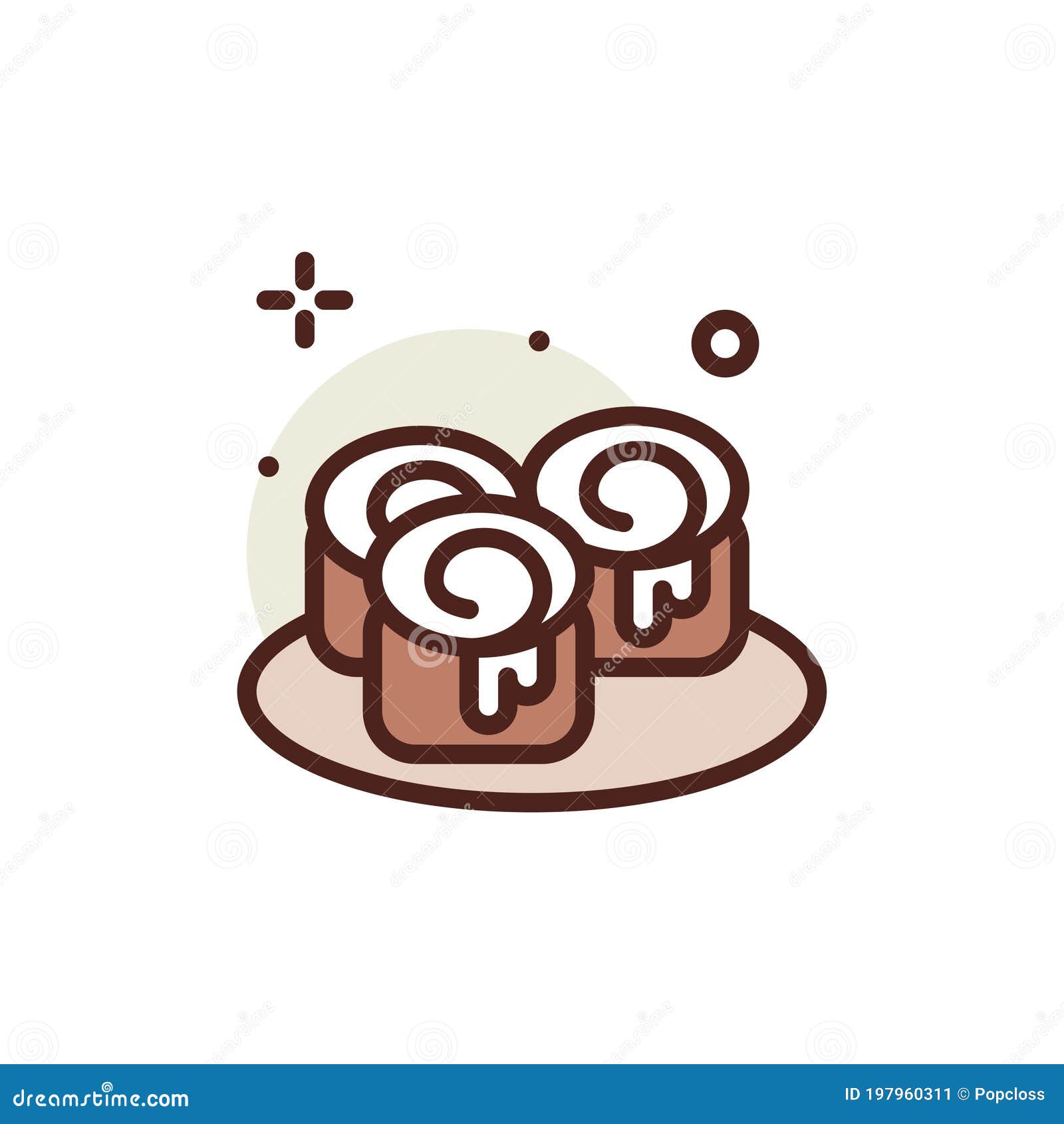 Outline Rolls Icon Isolated on White Background. Vector Illustration ...