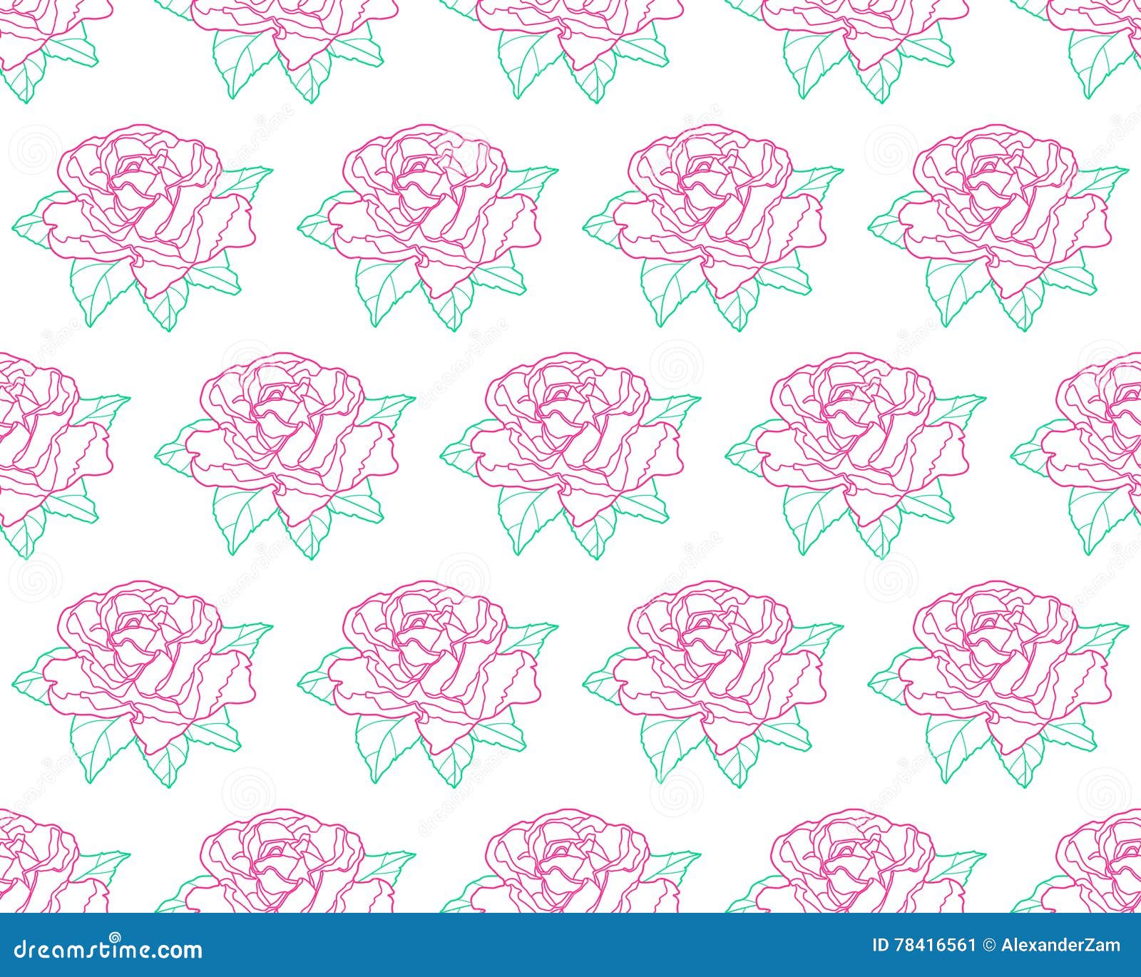 Outline Rose Flower Pattern Stock Vector - Illustration of brier, flora ...