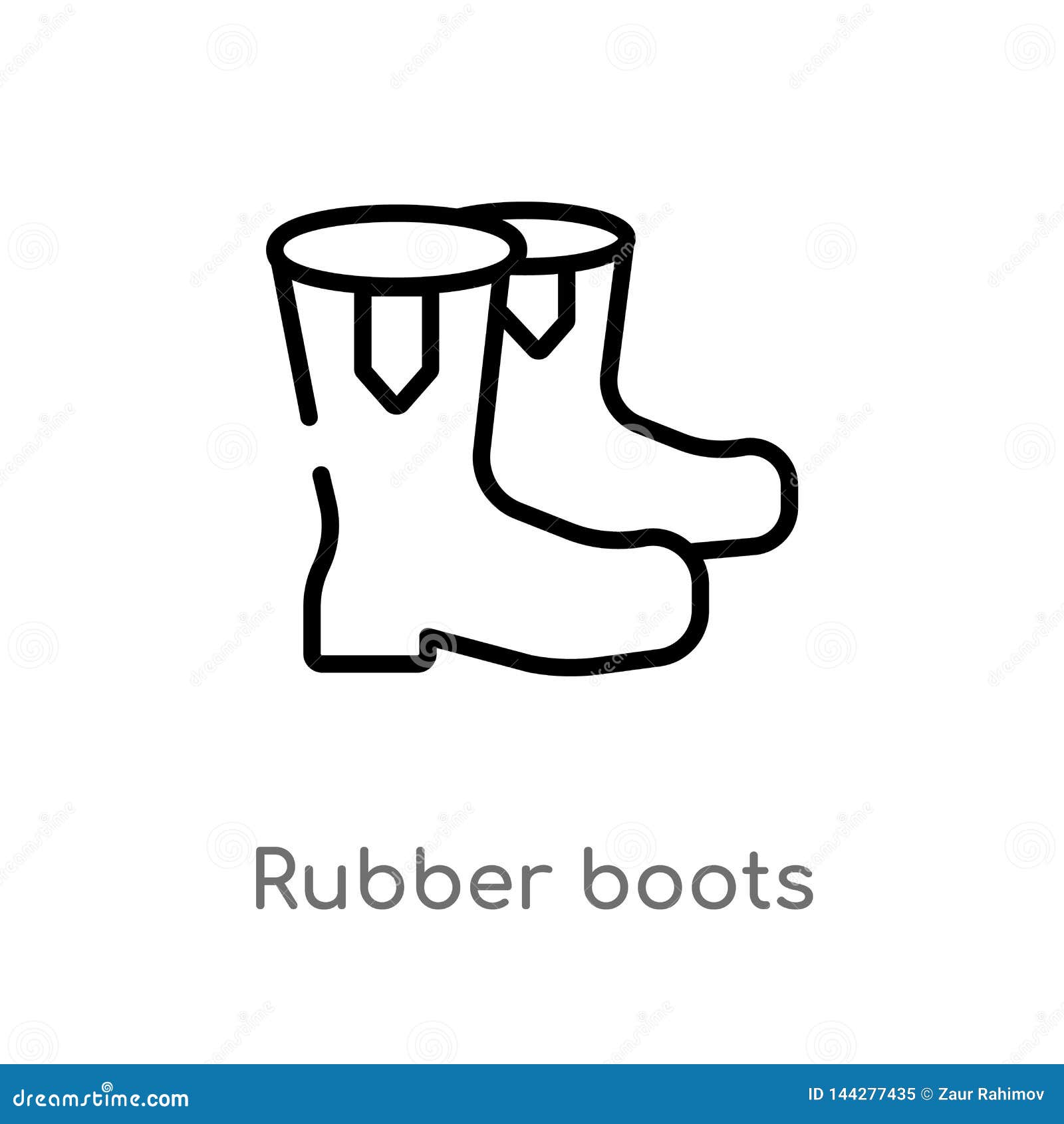 Outline Rubber Boots Vector Icon. Isolated Black Simple Line Element ...