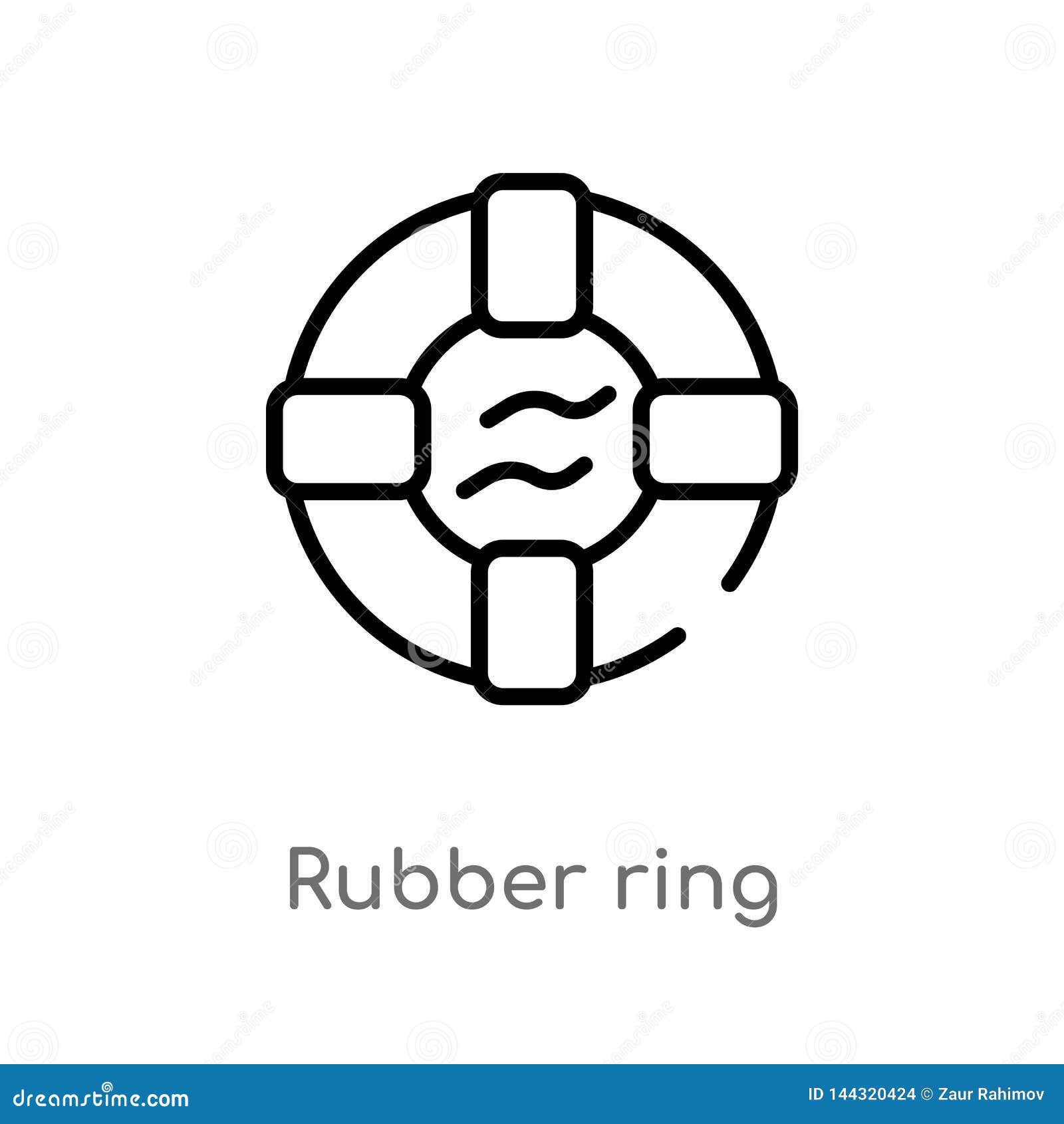 Outline Rubber Ring Vector Icon. Isolated Black Simple Line Element ...