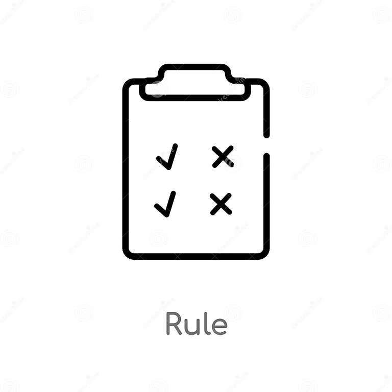 Outline Rule Vector Icon. Isolated Black Simple Line Element ...