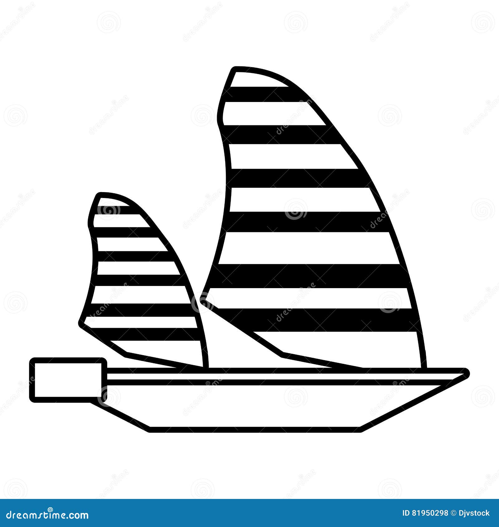 Outline Sailing Ship Boat Travel Design Stock Vector - Illustration of ...