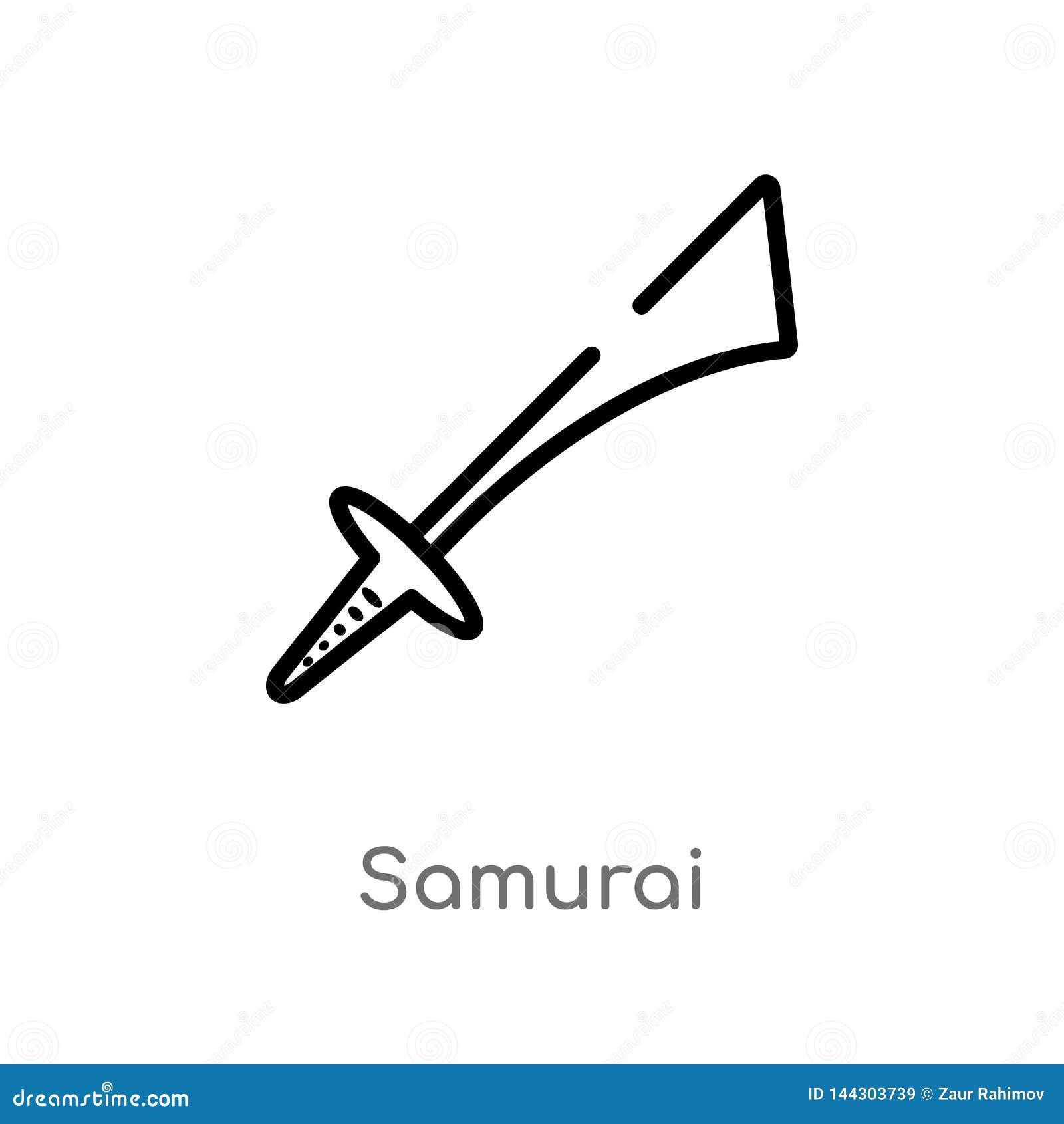 Outline Samurai Vector Icon. Isolated Black Simple Line Element ...