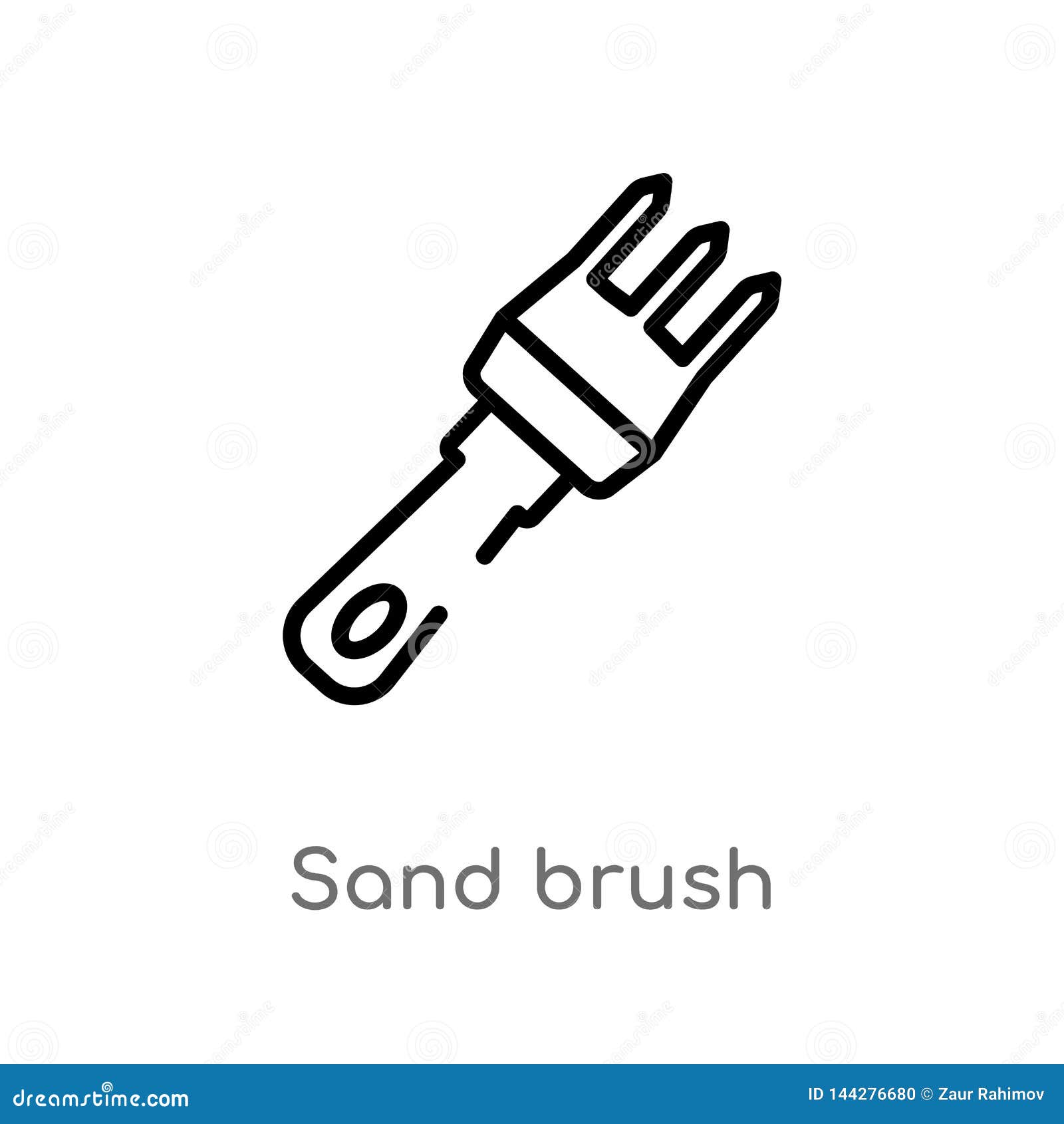 Outline Sand Brush Vector Icon. Isolated Black Simple Line Element ...