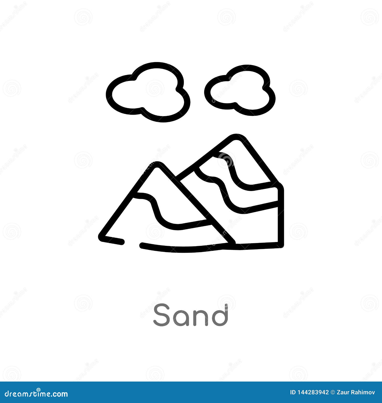 Outline Sand Vector Icon. Isolated Black Simple Line Element ...