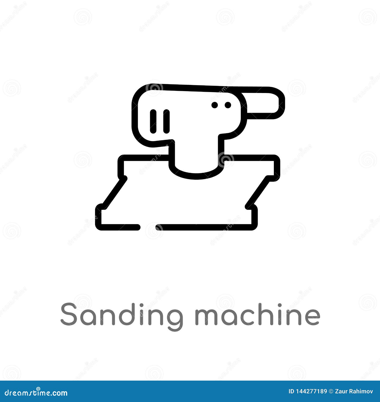 Outline Sanding Machine Vector Icon. Isolated Black Simple Line Element ...