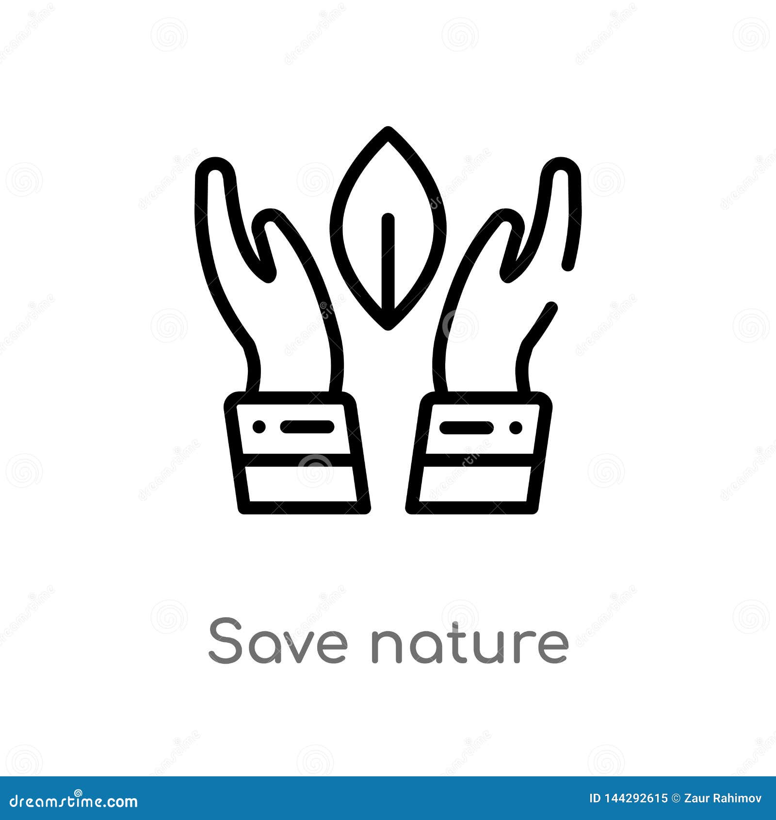 Outline Save Nature Vector Icon. Isolated Black Simple Line Element ...