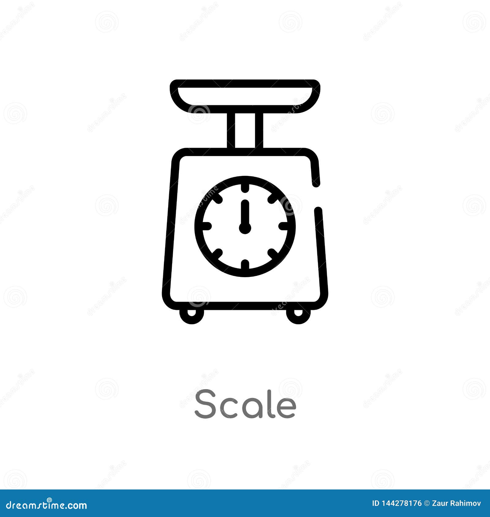 Outline Scale Vector Icon. Isolated Black Simple Line Element ...