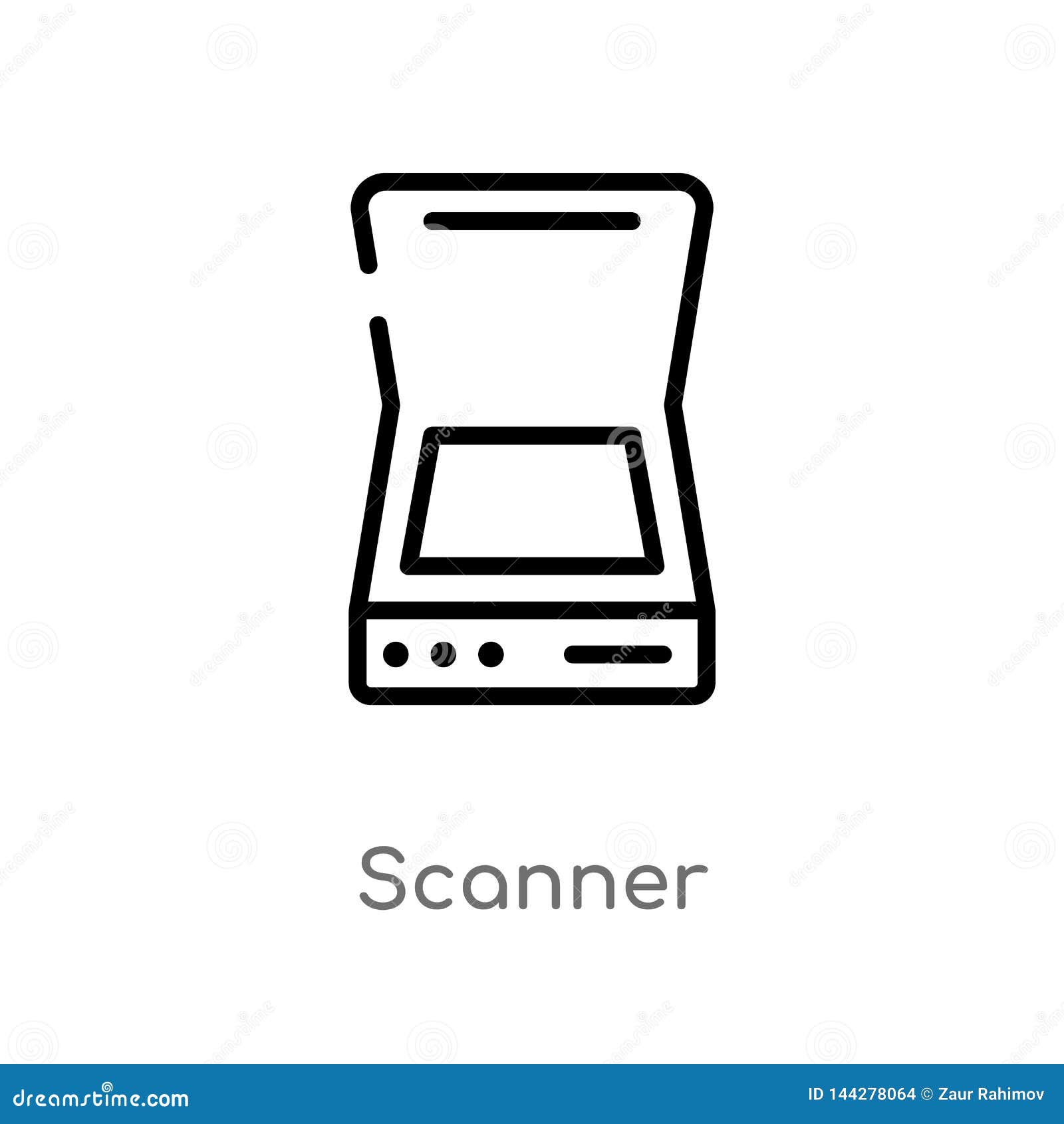 Outline Scanner Vector Icon. Isolated Black Simple Line Element ...