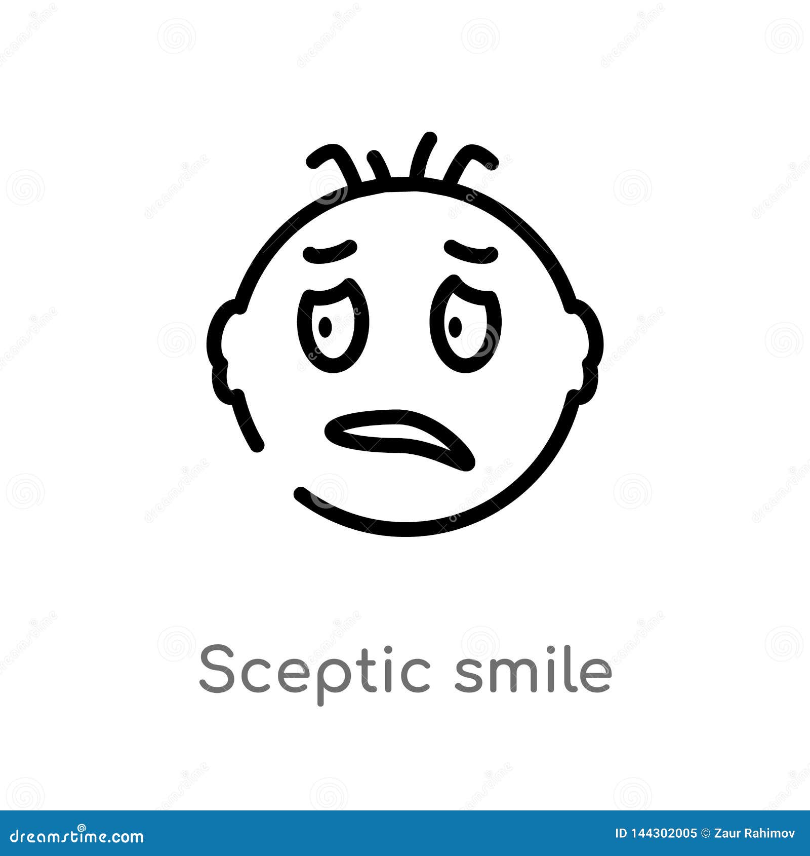 Sceptic Smile Icon On White Background. Simple Element Illustration ...