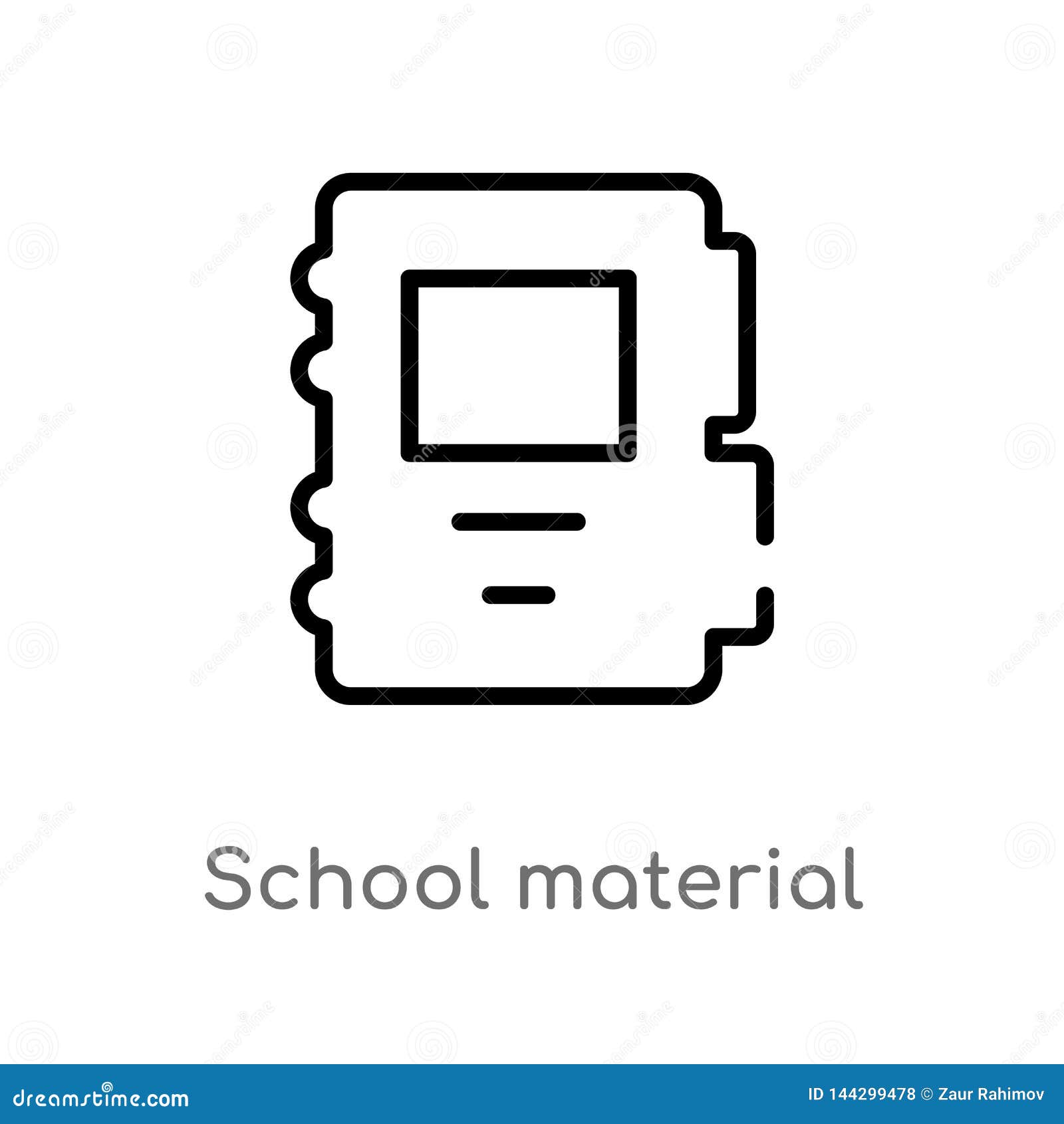 Outline School Material Vector Icon. Isolated Black Simple Line Element ...