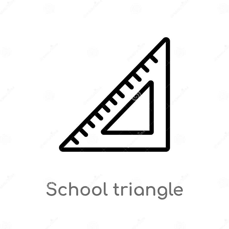 Outline School Triangle Vector Icon. Isolated Black Simple Line Element ...