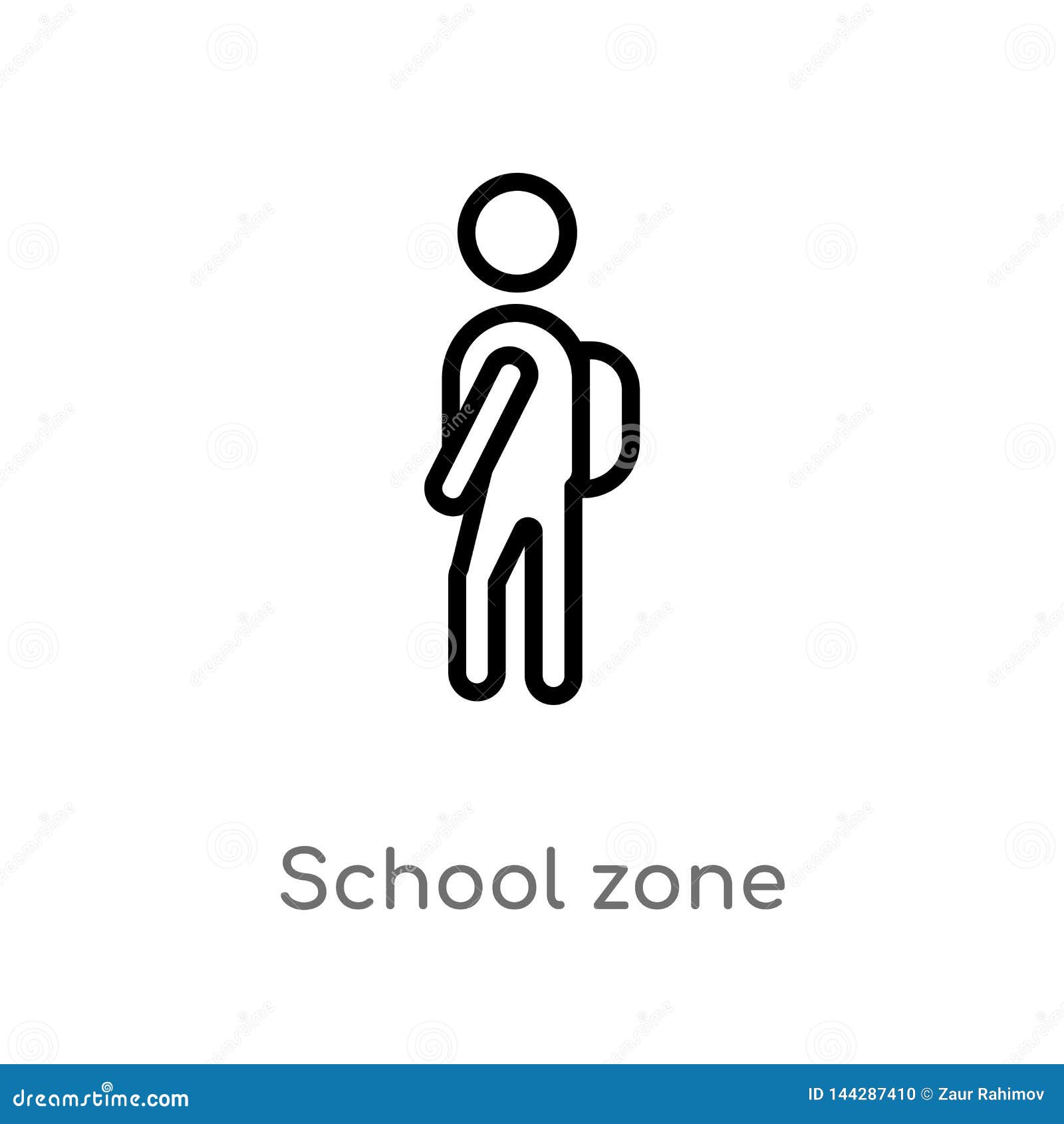 Outline School Zone Vector Icon. Isolated Black Simple Line Element ...