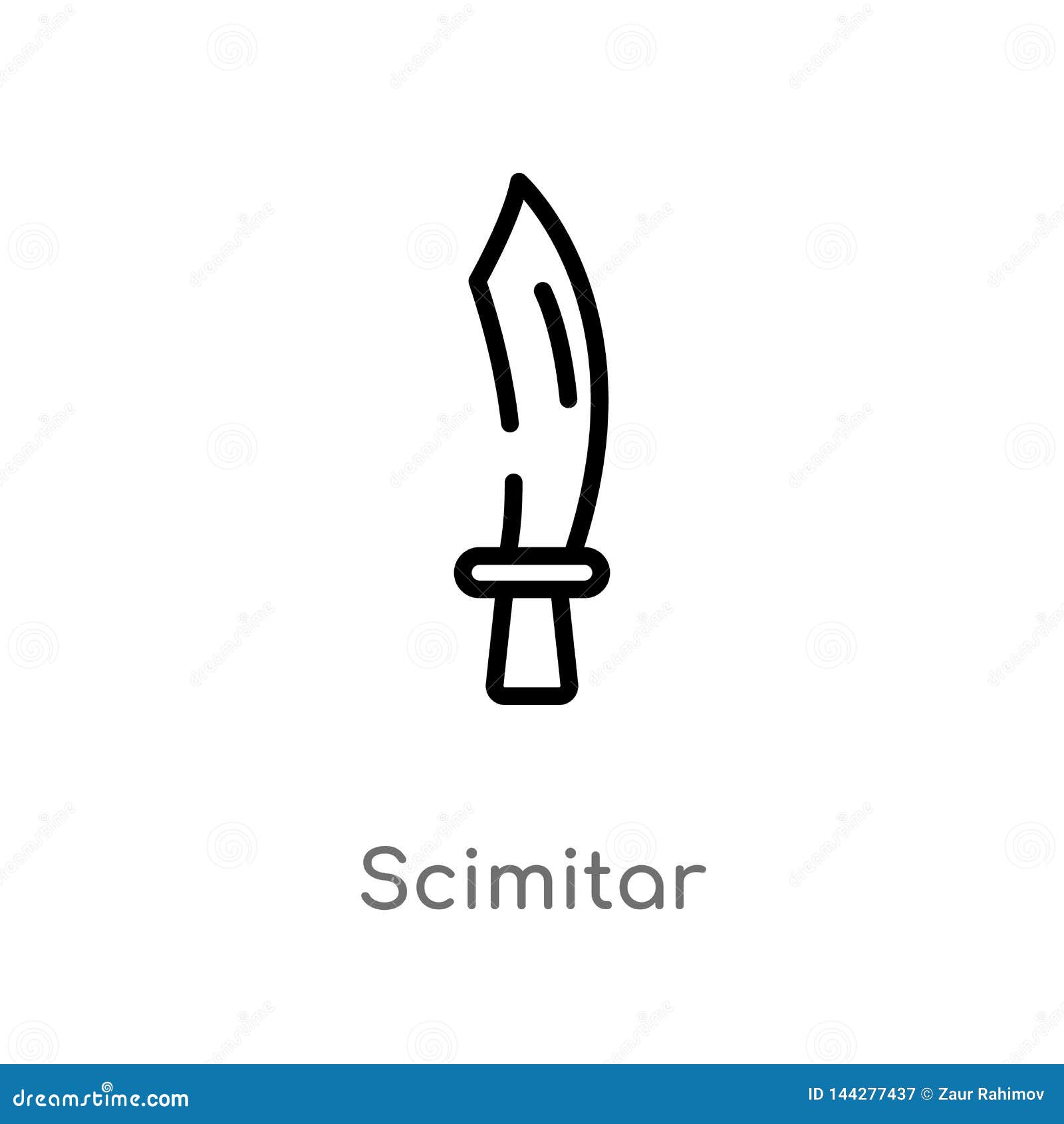 Outline Scimitar Vector Icon. Isolated Black Simple Line Element ...