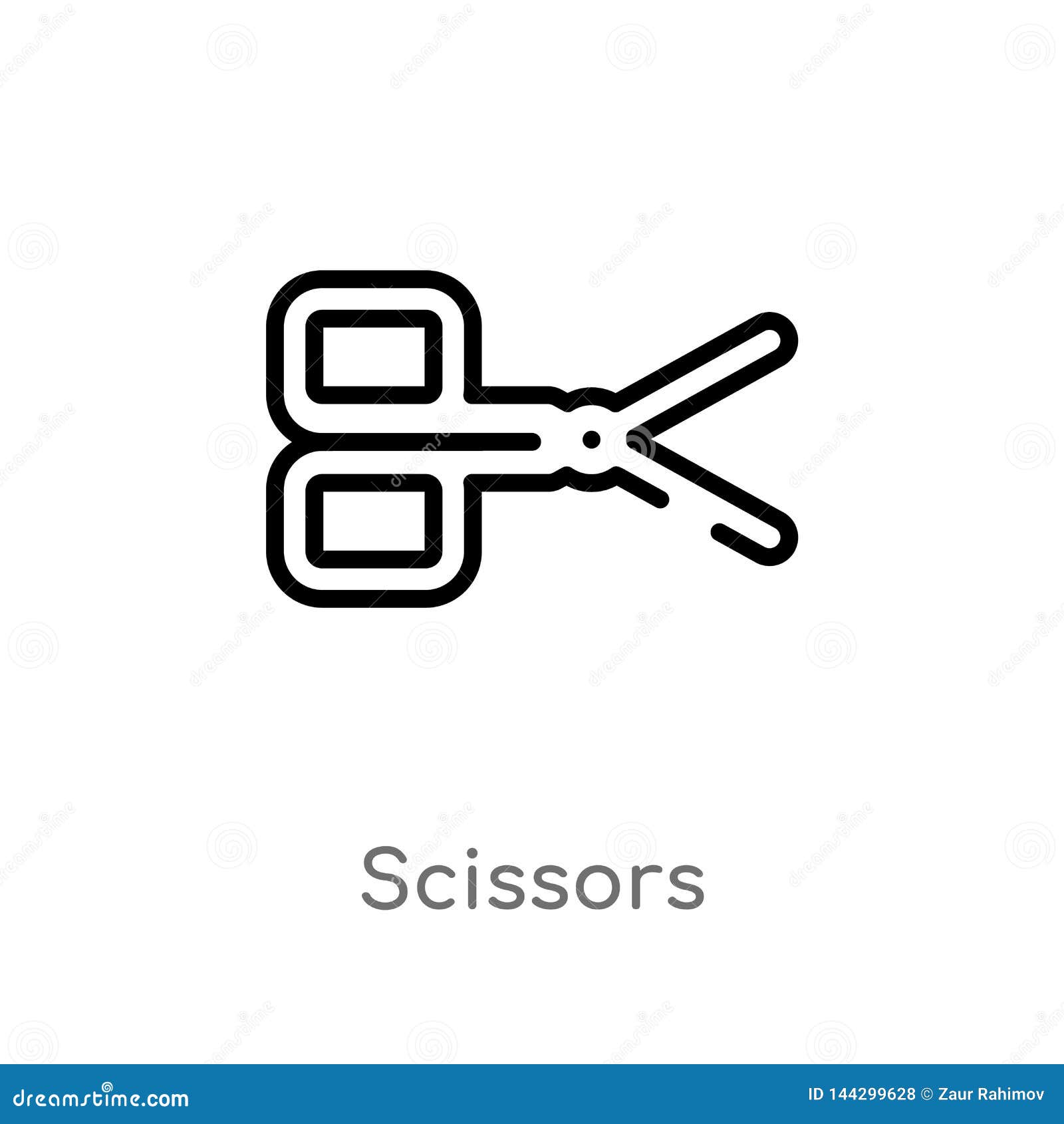 Outline Scissors Inverted View Vector Icon. Isolated Black Simple Line ...