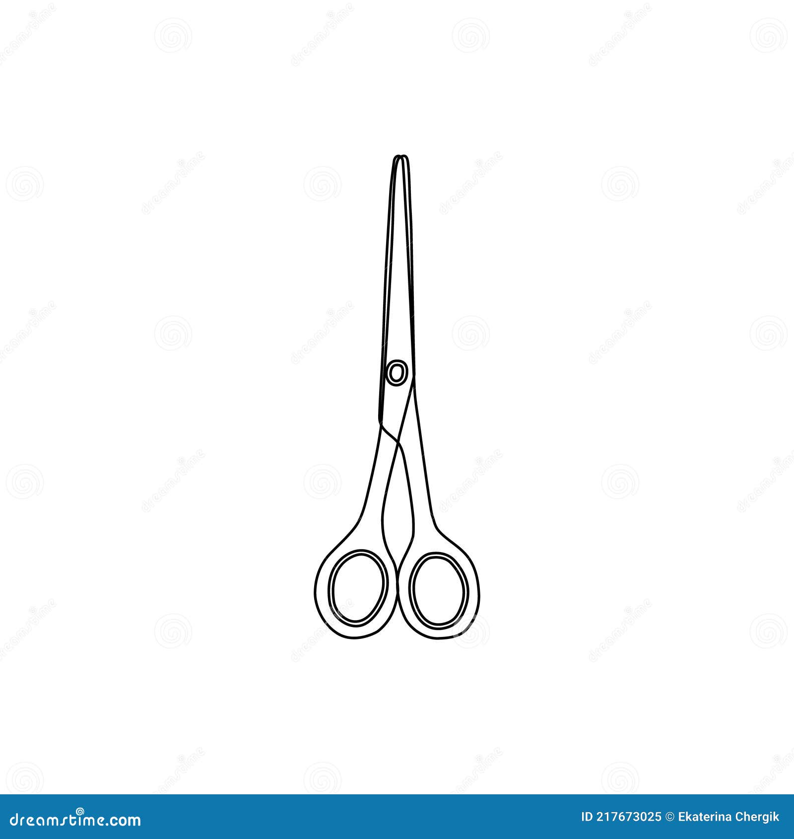 The Outline of the Scissors on a White Background. a Simple Line, a ...