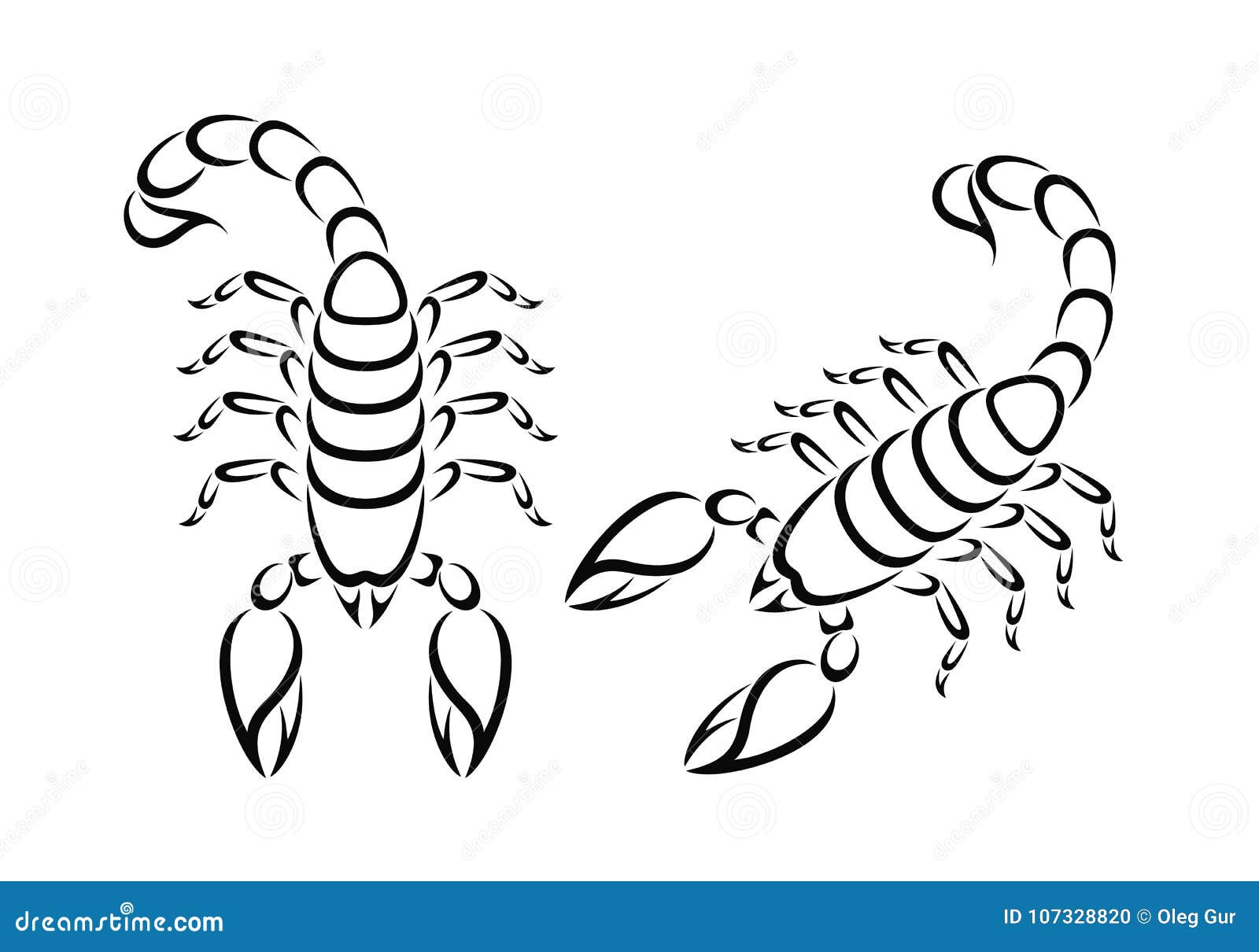 Outline Scorpion. Isolated Scorpion on White Background Stock Vector ...