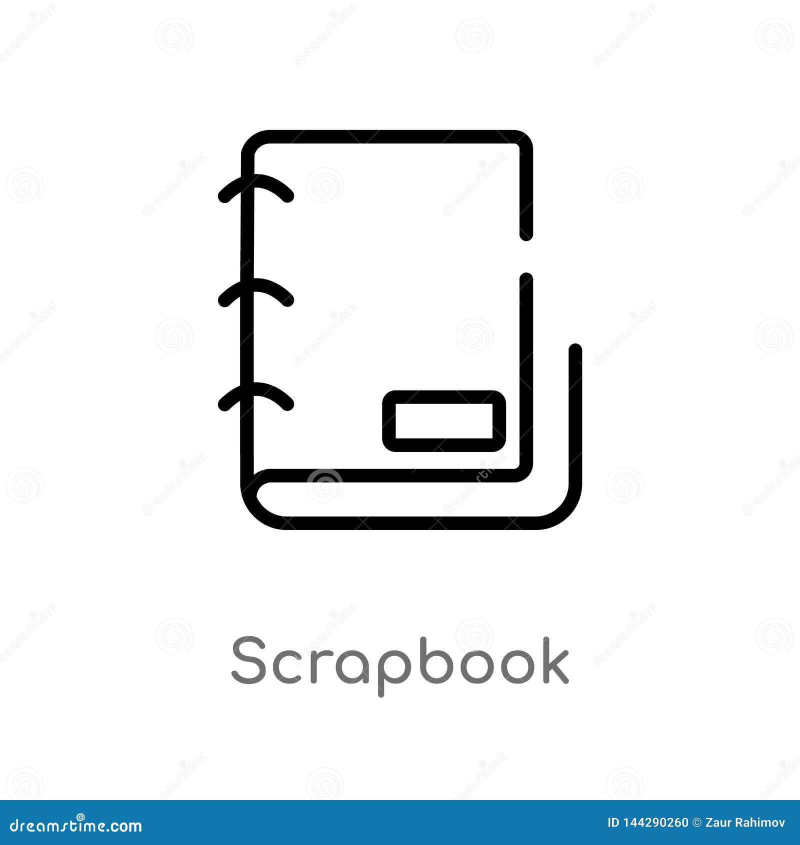 Outline Scrapbook Vector Icon. Isolated Black Simple Line Element ...