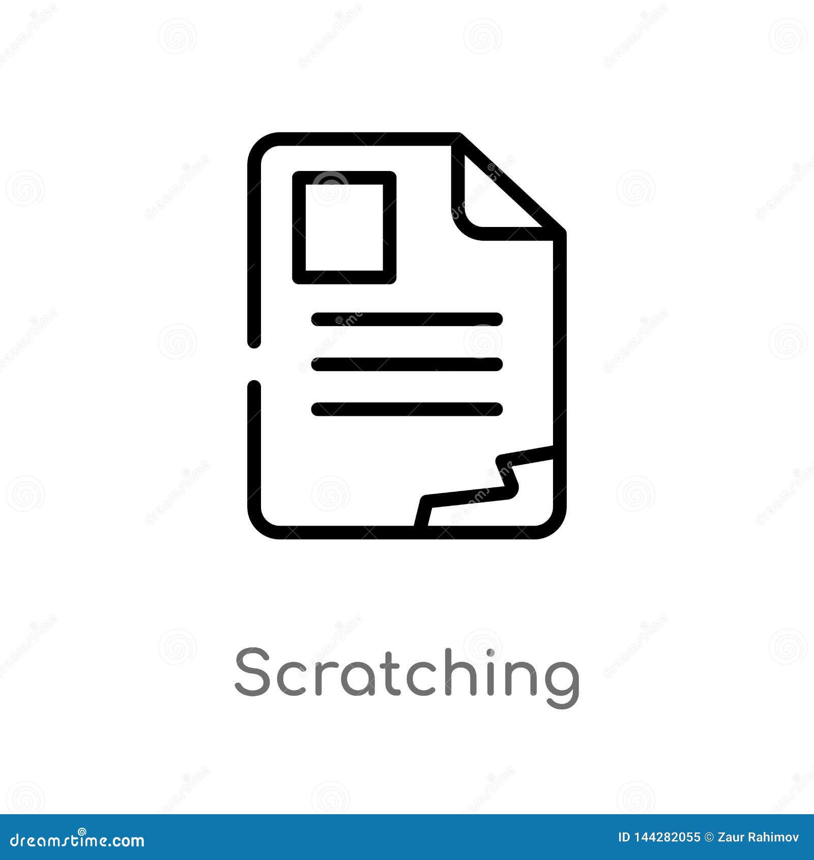 Outline Scratching Vector Icon. Isolated Black Simple Line Element ...