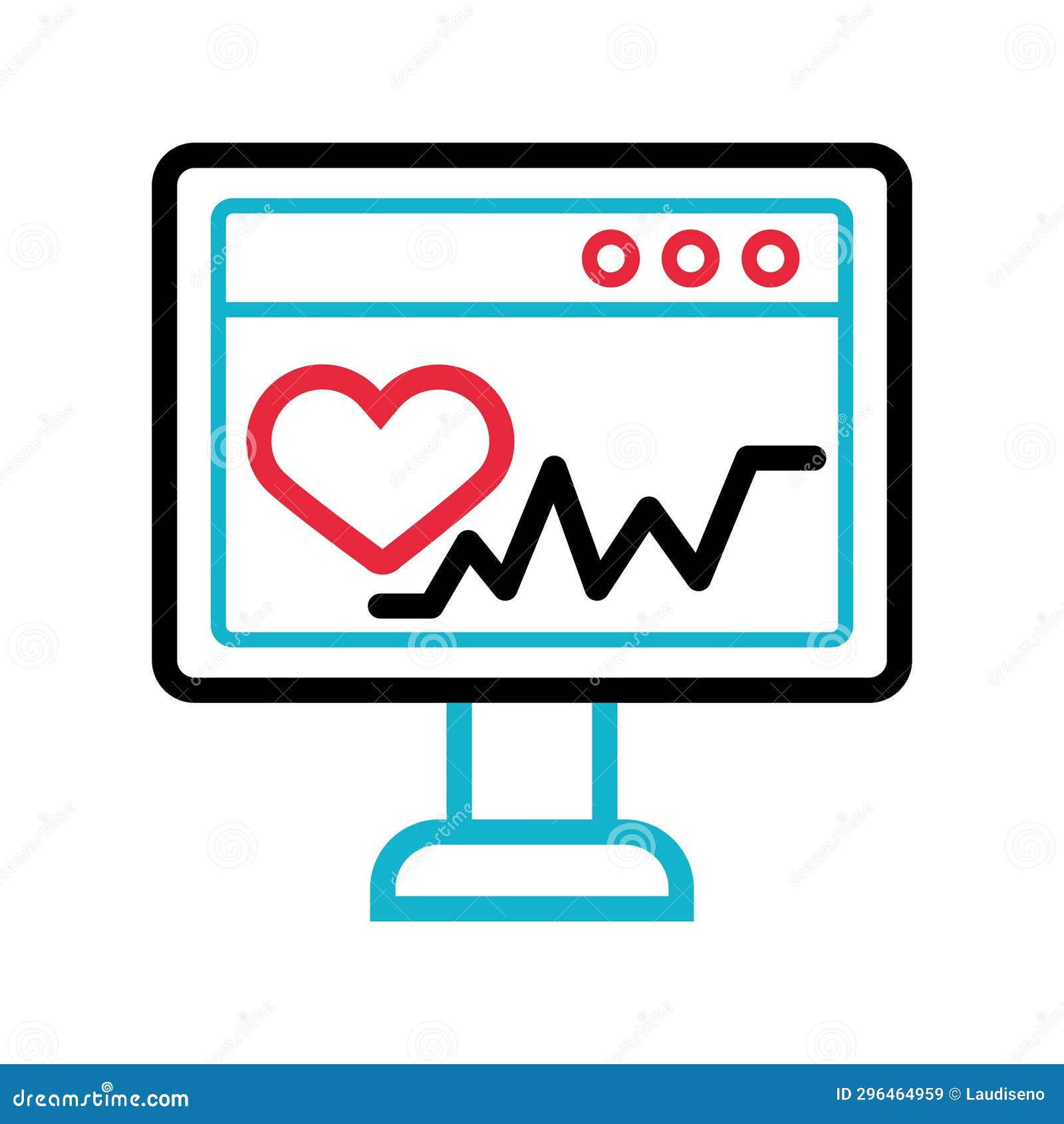 Outline of a Screen with Medical Icons Vector Stock Illustration ...