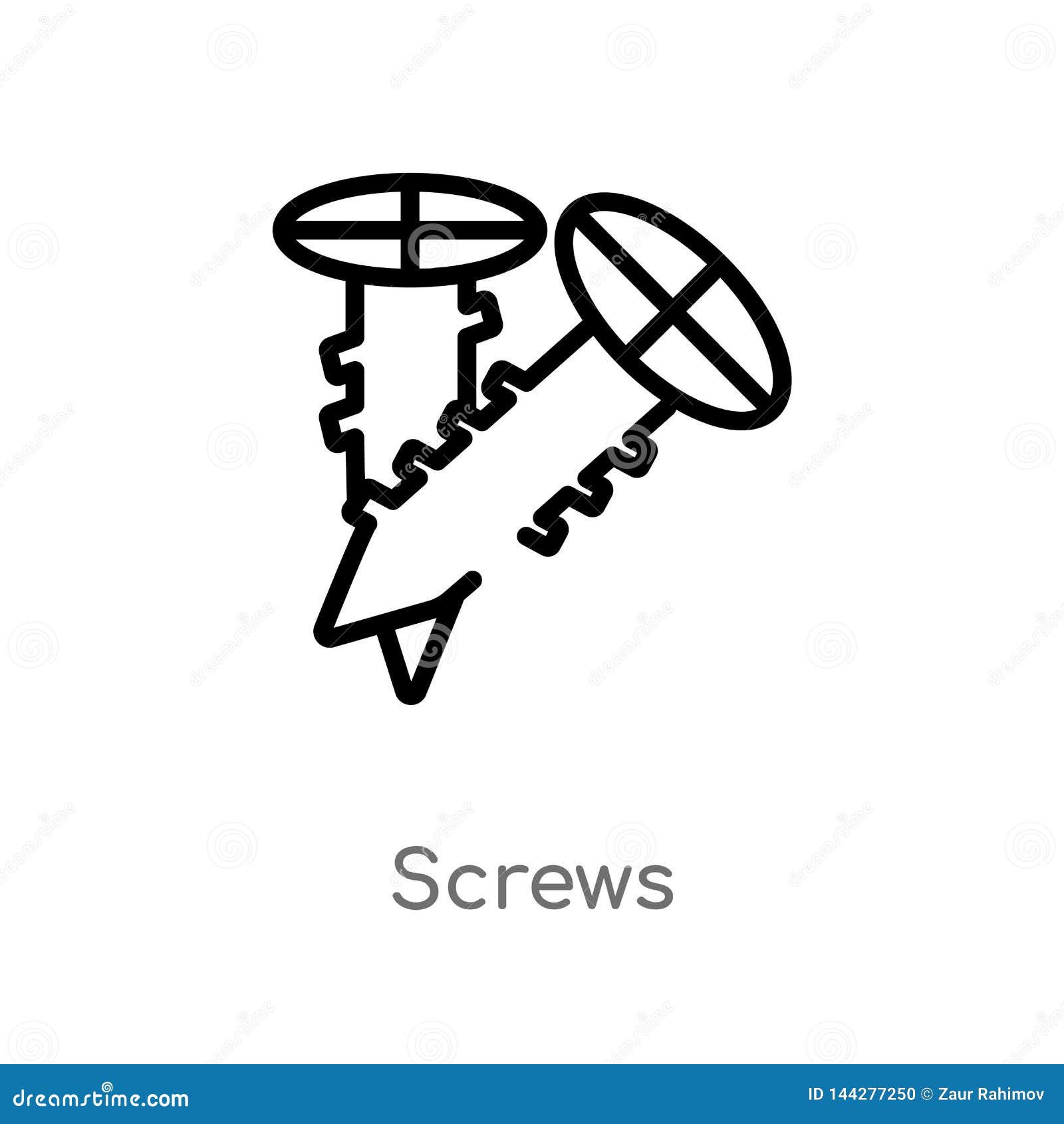 Outline Screws Vector Icon. Isolated Black Simple Line Element ...