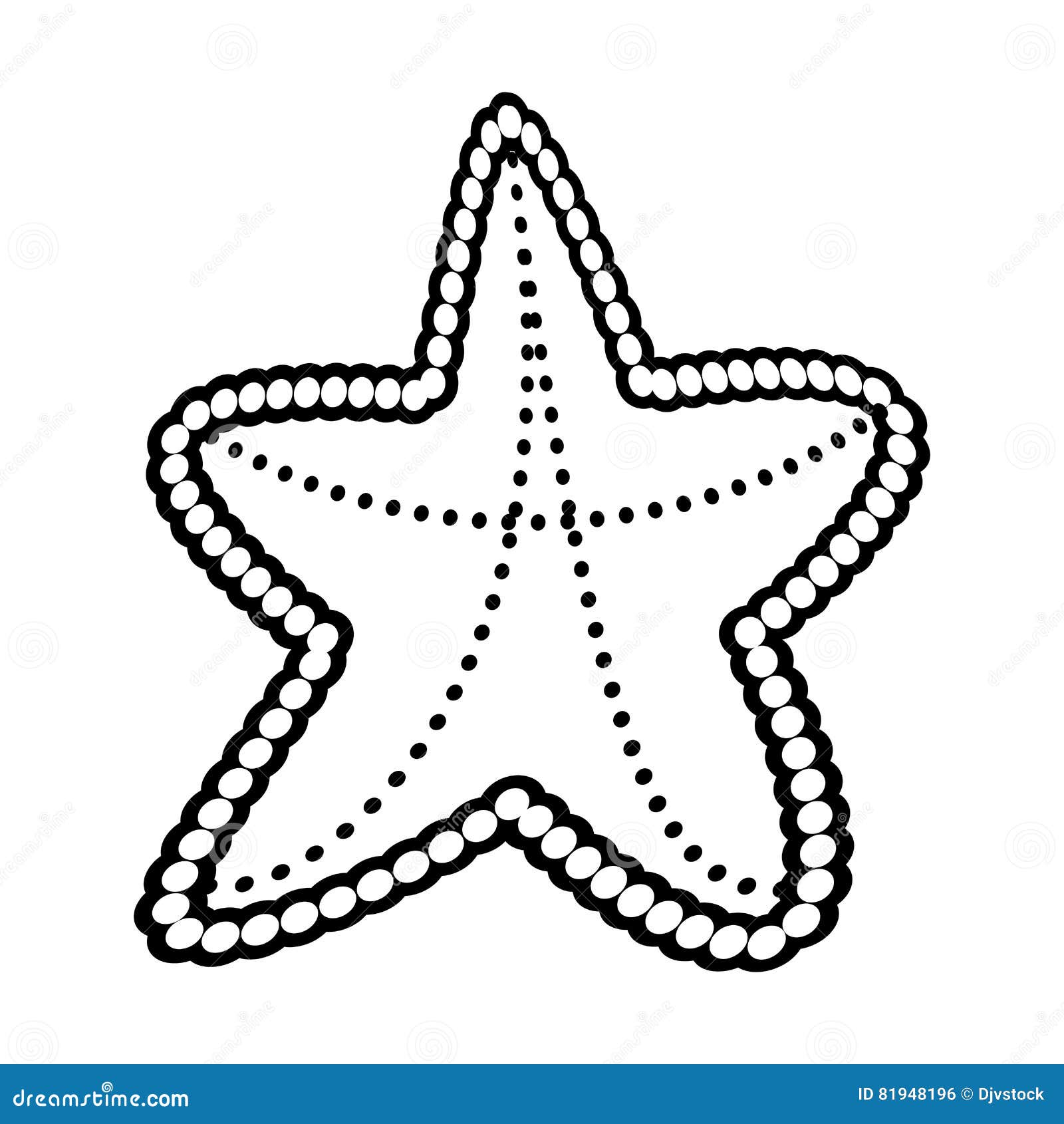 Outline Sea Starfish Concept Vacation Beach Stock Vector - Illustration ...