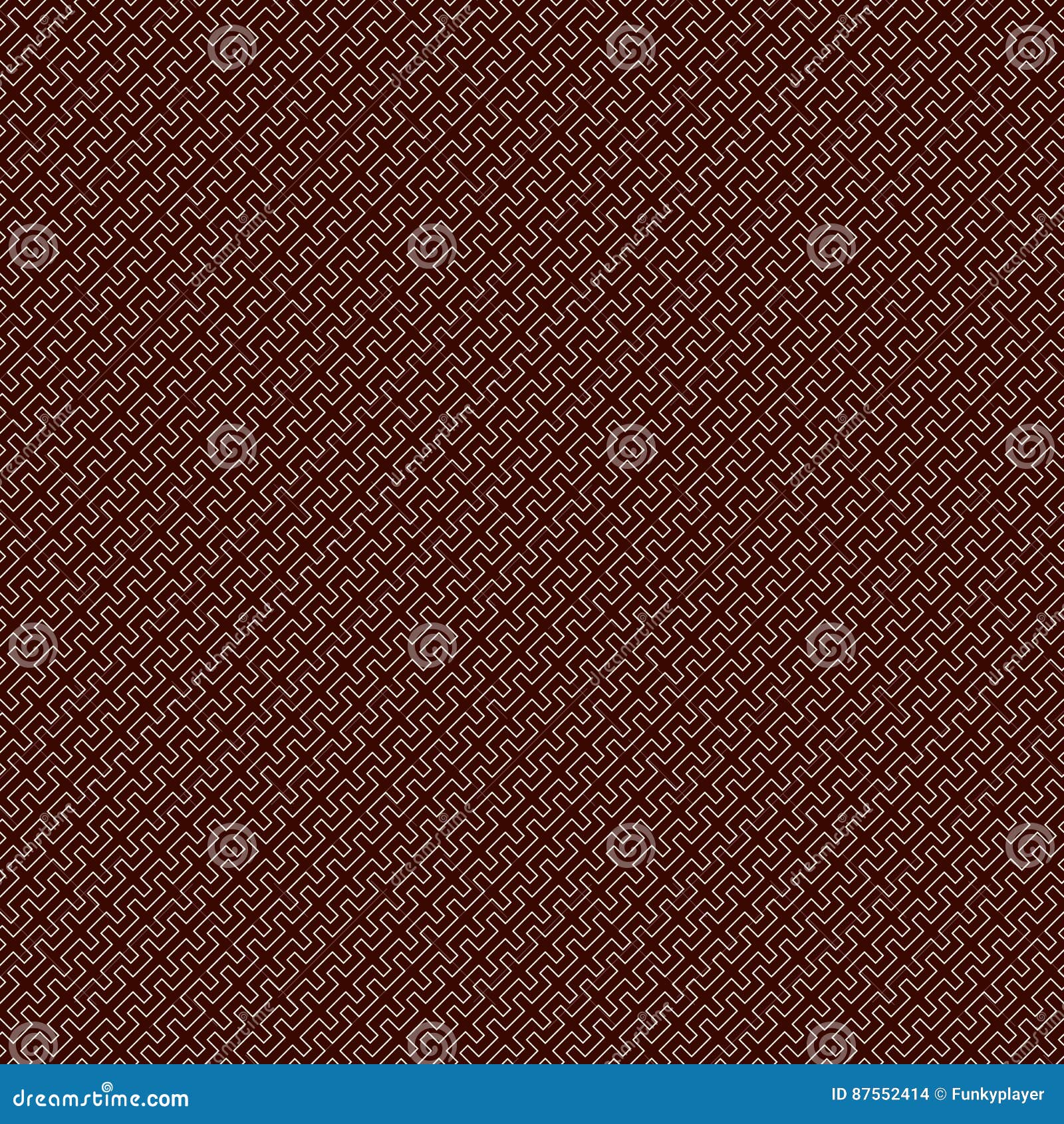 Outline Seamless Pattern With Battlement Curved Lines On Dark ...