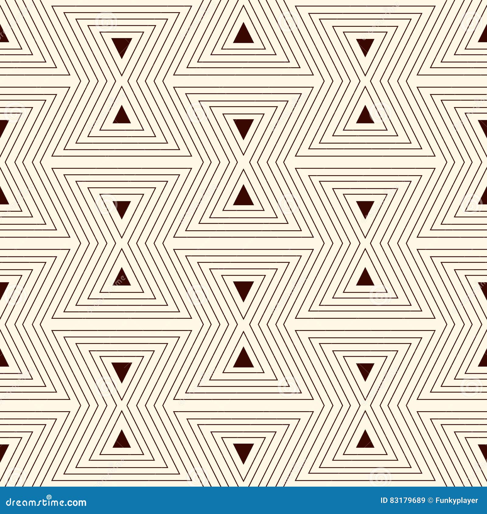 Outline Seamless Pattern with Geometric Figures. Repeated Triangles ...