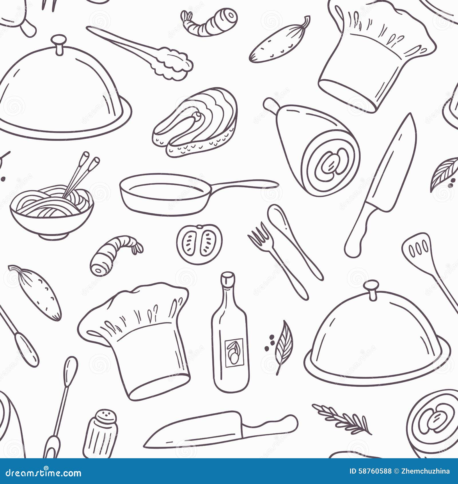 Outline Seamless Pattern With Battlement Curved Lines On Dark ...