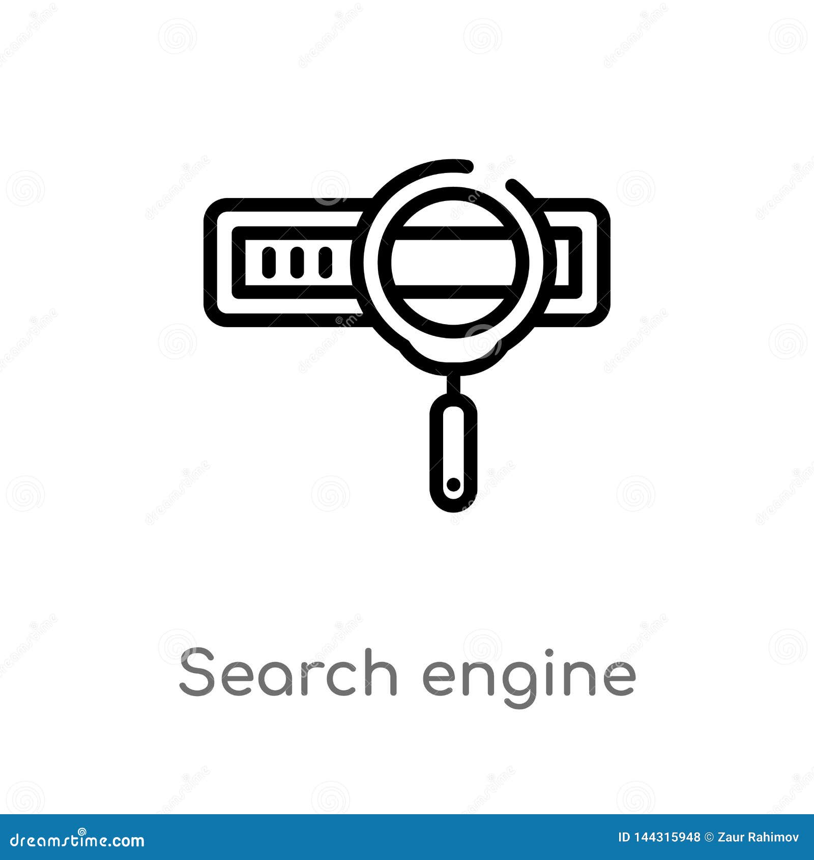 Outline Search Engine Vector Icon. Isolated Black Simple Line Element ...