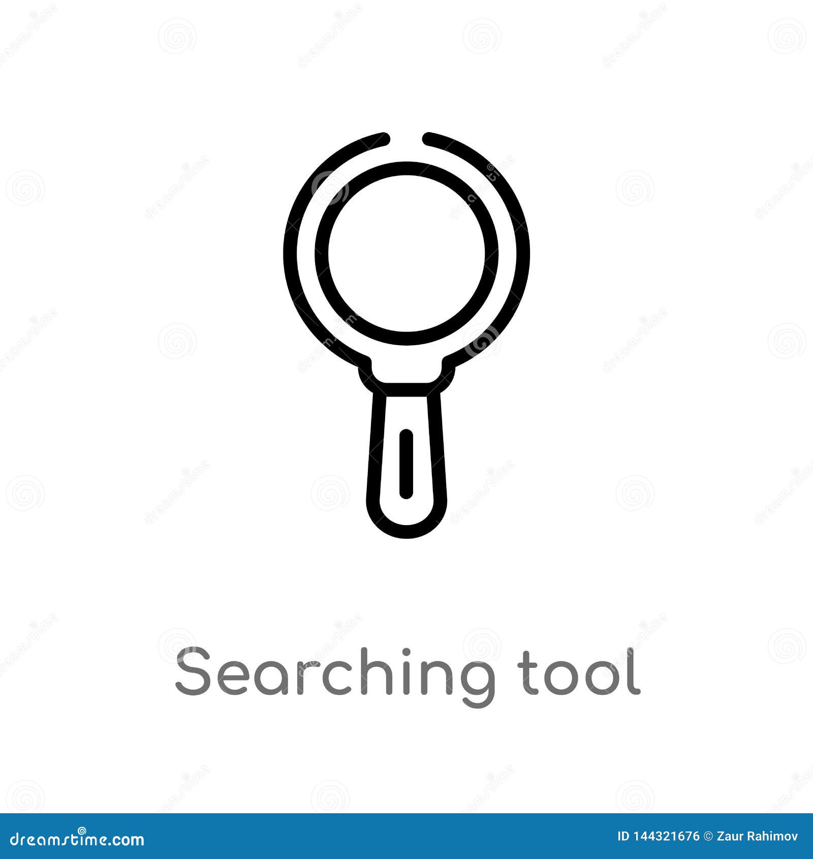 Outline Searching Tool Vector Icon. Isolated Black Simple Line Element ...