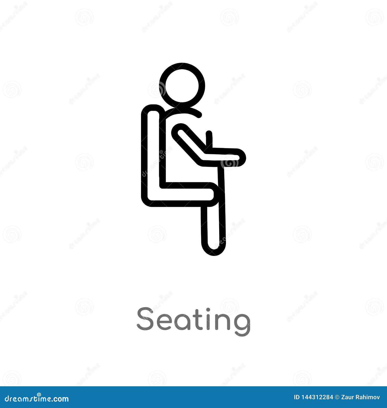 Outline Seating Vector Icon. Isolated Black Simple Line Element ...