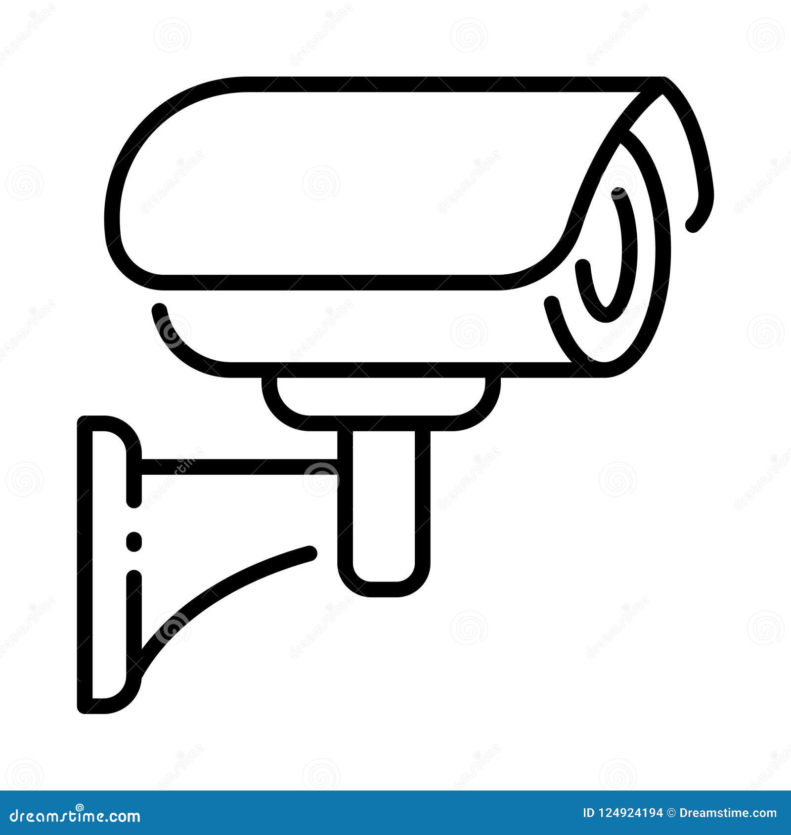 Outline Security camera stock vector. Illustration of cctv - 124924194