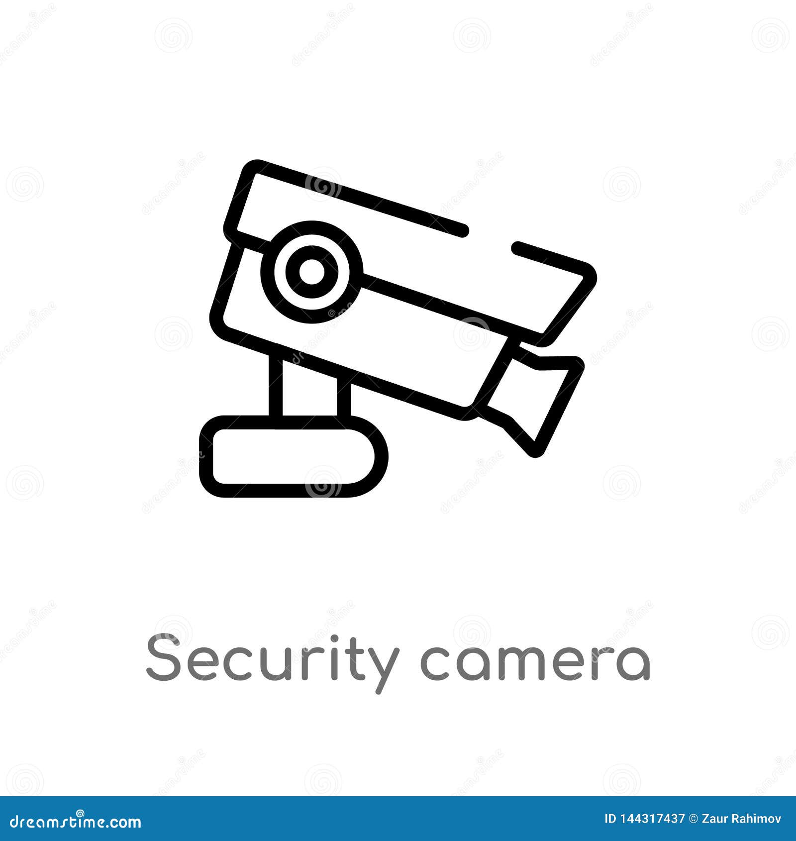 Outline Security Camera Vector Icon. Isolated Black Simple Line Element ...