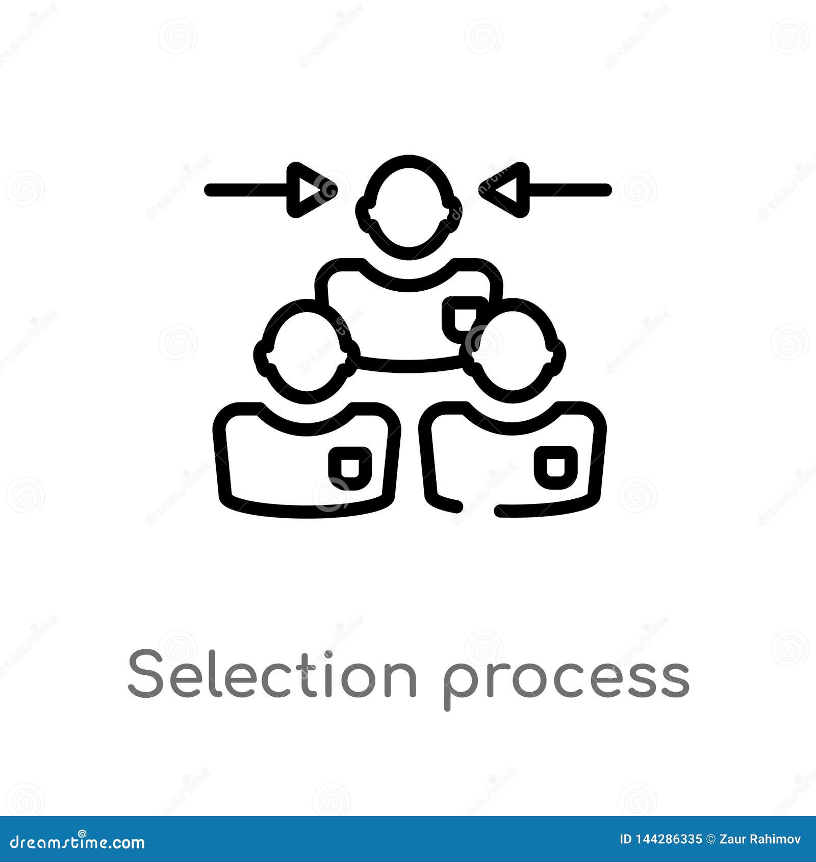 Outline Selection Process Vector Icon. Isolated Black Simple Line ...
