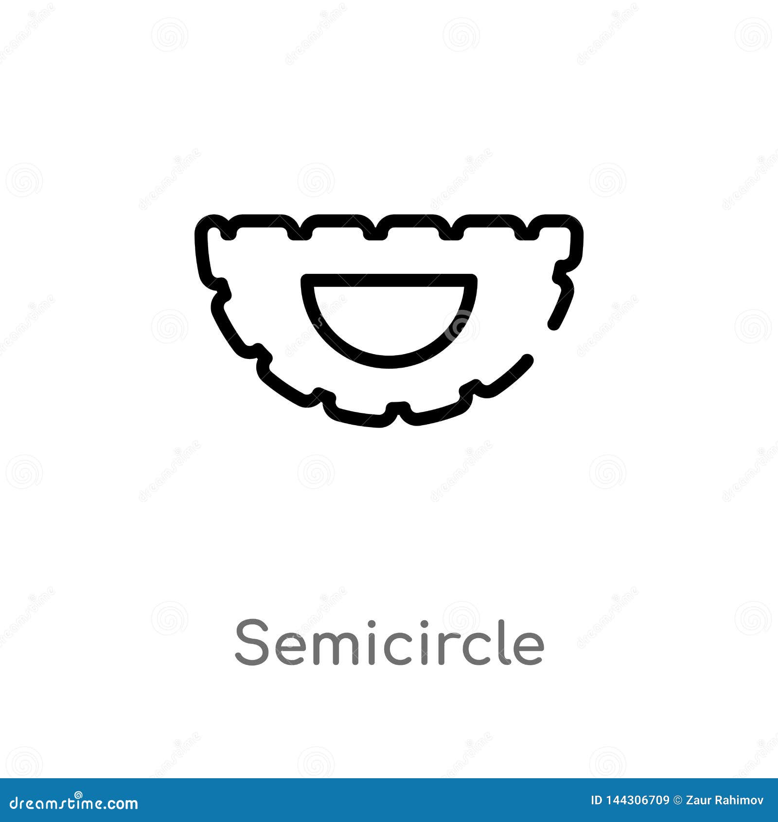 Outline Semicircle Vector Icon. Isolated Black Simple Line Element ...