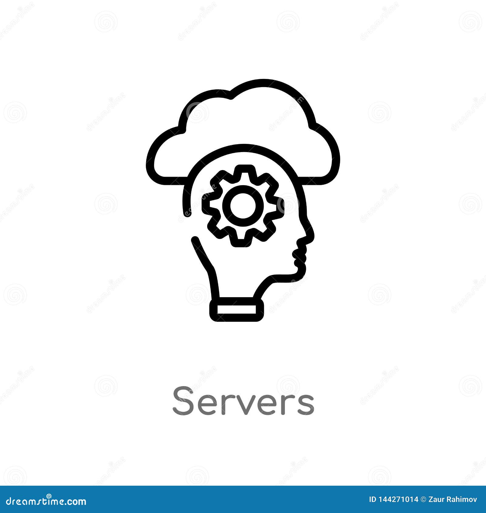 Outline Servers Vector Icon. Isolated Black Simple Line Element ...