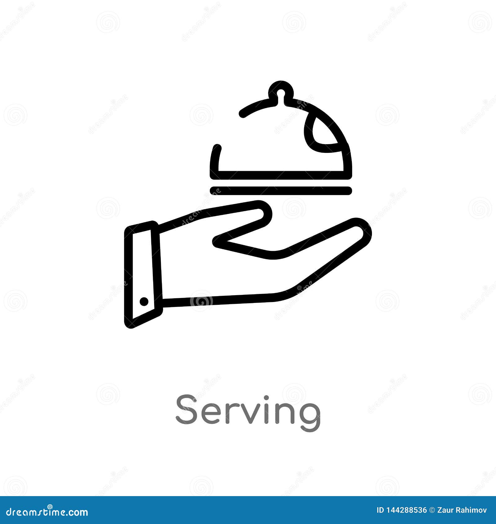 Outline Serving Vector Icon. Isolated Black Simple Line Element ...
