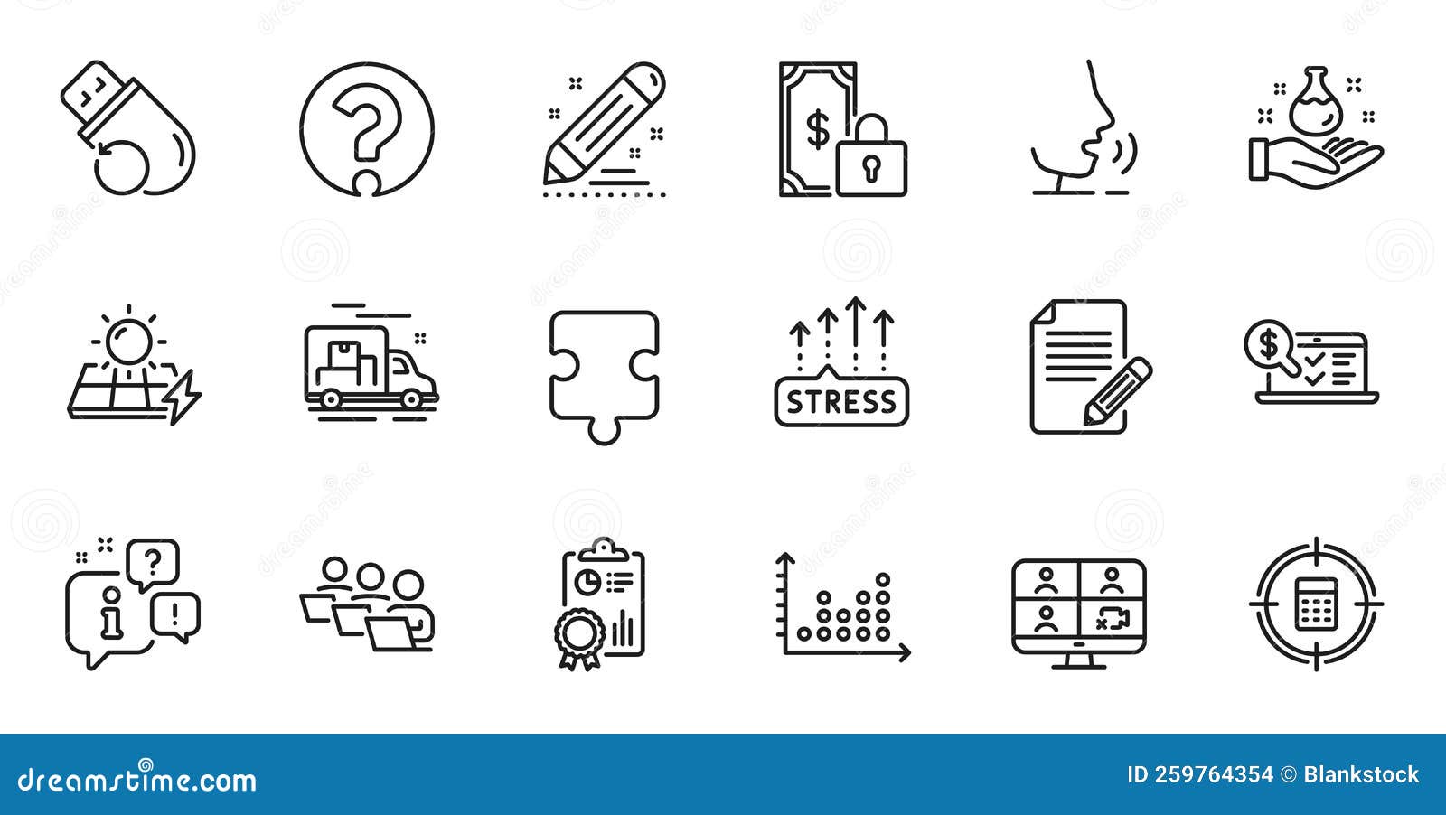 Outline Set of Chemistry Lab, Question Mark and Flash Memory Line Icons ... Outline Set of Chemistry Lab, Question Mark and Flash Memory Line Icons ...