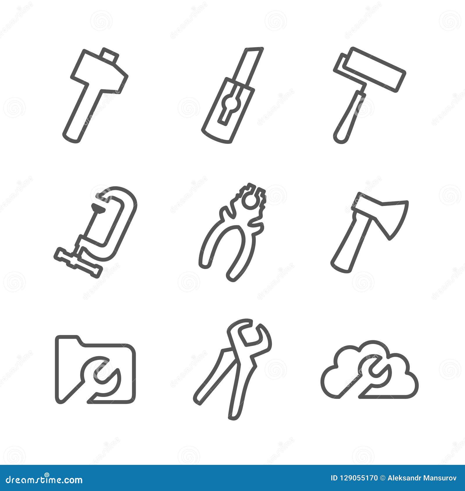 Tool outline icon4 stock vector. Illustration of icon - 129055170