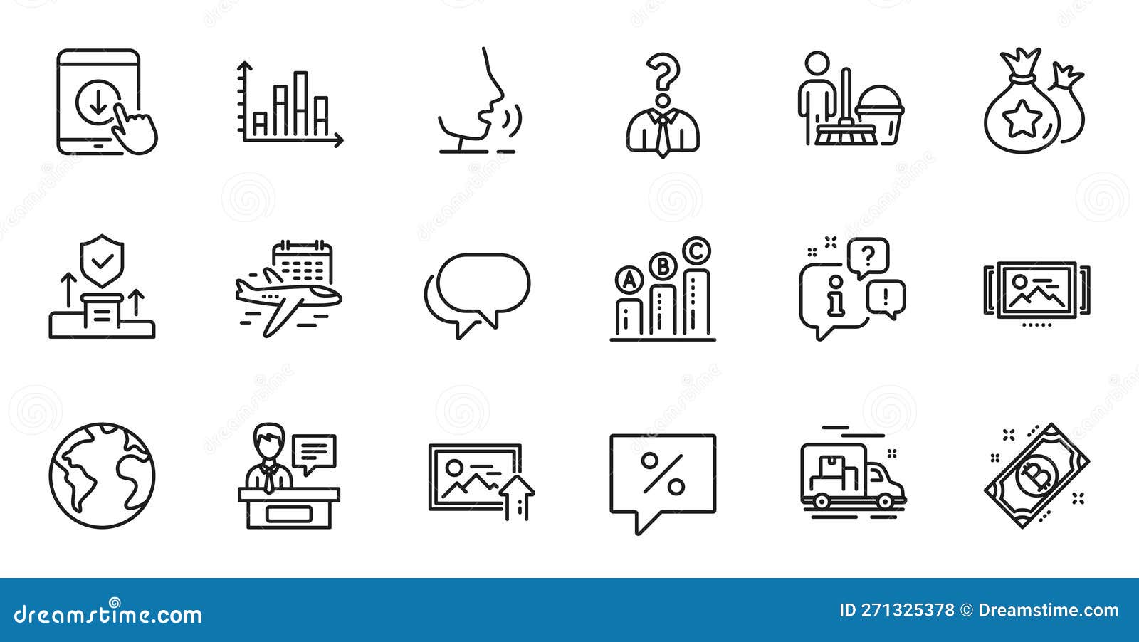 Outline Set of Scroll Down, Discount Message and Image Carousel Line ... Outline Set of Scroll Down, Discount Message and Image Carousel Line ...