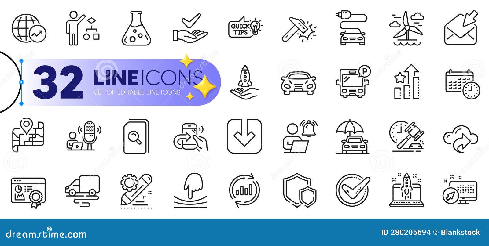 Outline Set of Start Business, Confirmed and Shields Line Icons. for ...