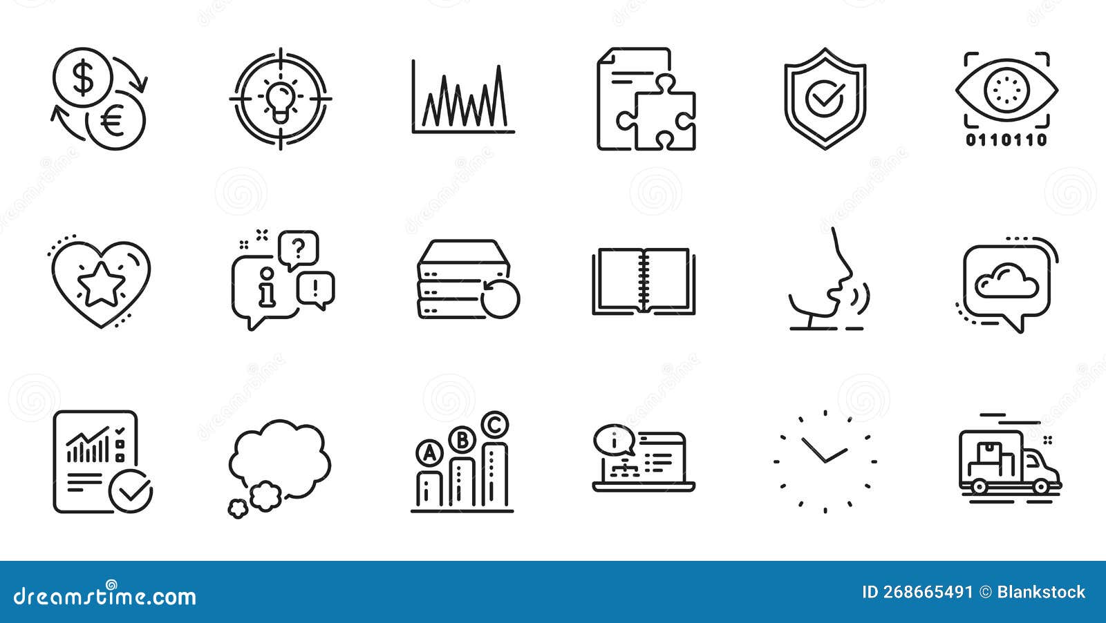 Outline Set Of Talk Bubble, Recovery Server And Ranking Star Line Icons ... Outline Set Of Talk Bubble, Recovery Server And Ranking Star Line Icons ...